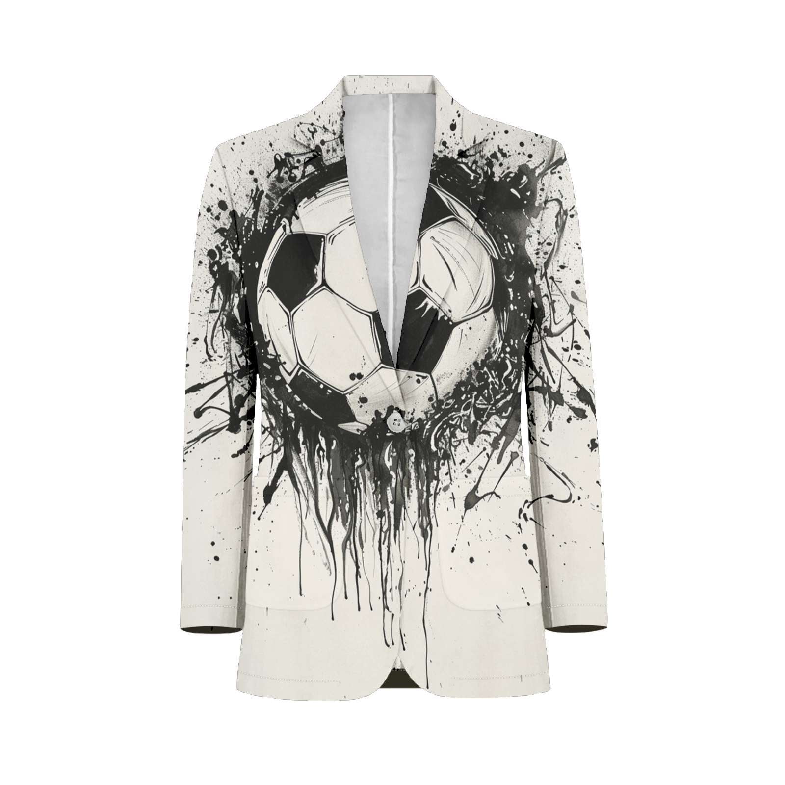 Soccer Ball Watercolor Customized Men's Suits full man Shawl Collar ...