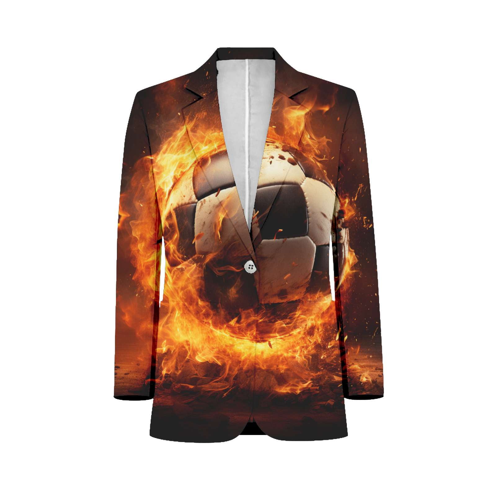 Soccer Ball Watercolor Customized Men's Suits full man Shawl Collar ...