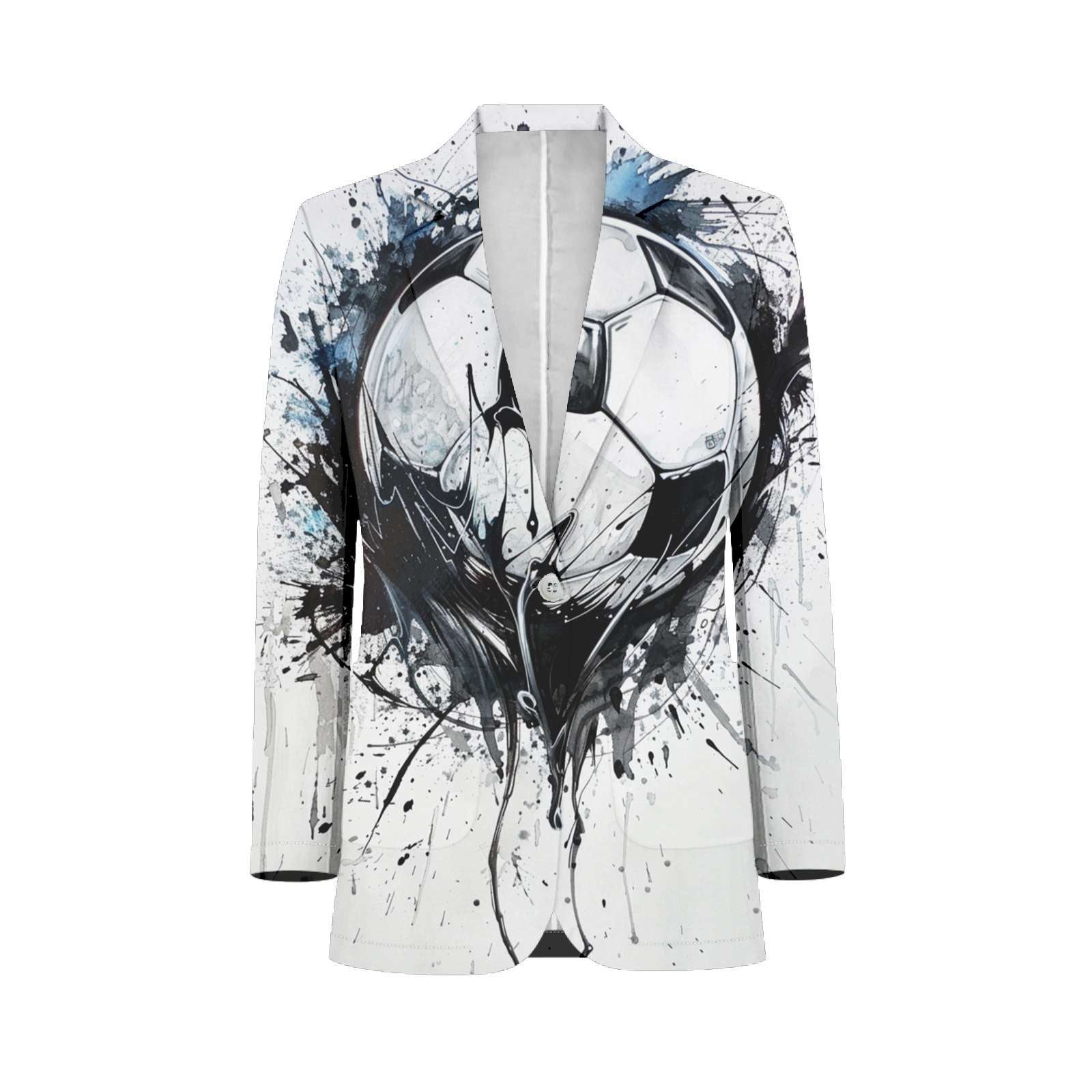 Soccer Ball Watercolor Customized Men's Suits full man Shawl Collar ...