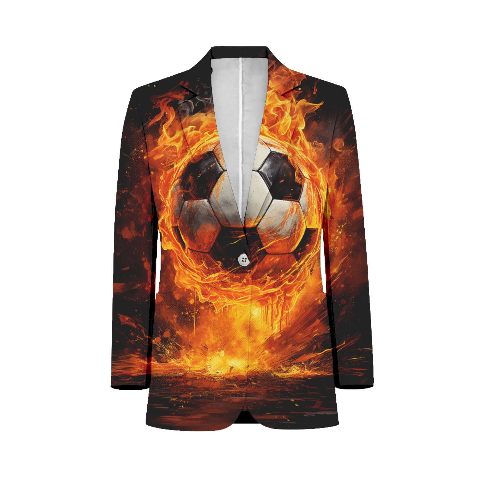 Soccer Ball Watercolor Customized Men's Suits full man Shawl Collar ...