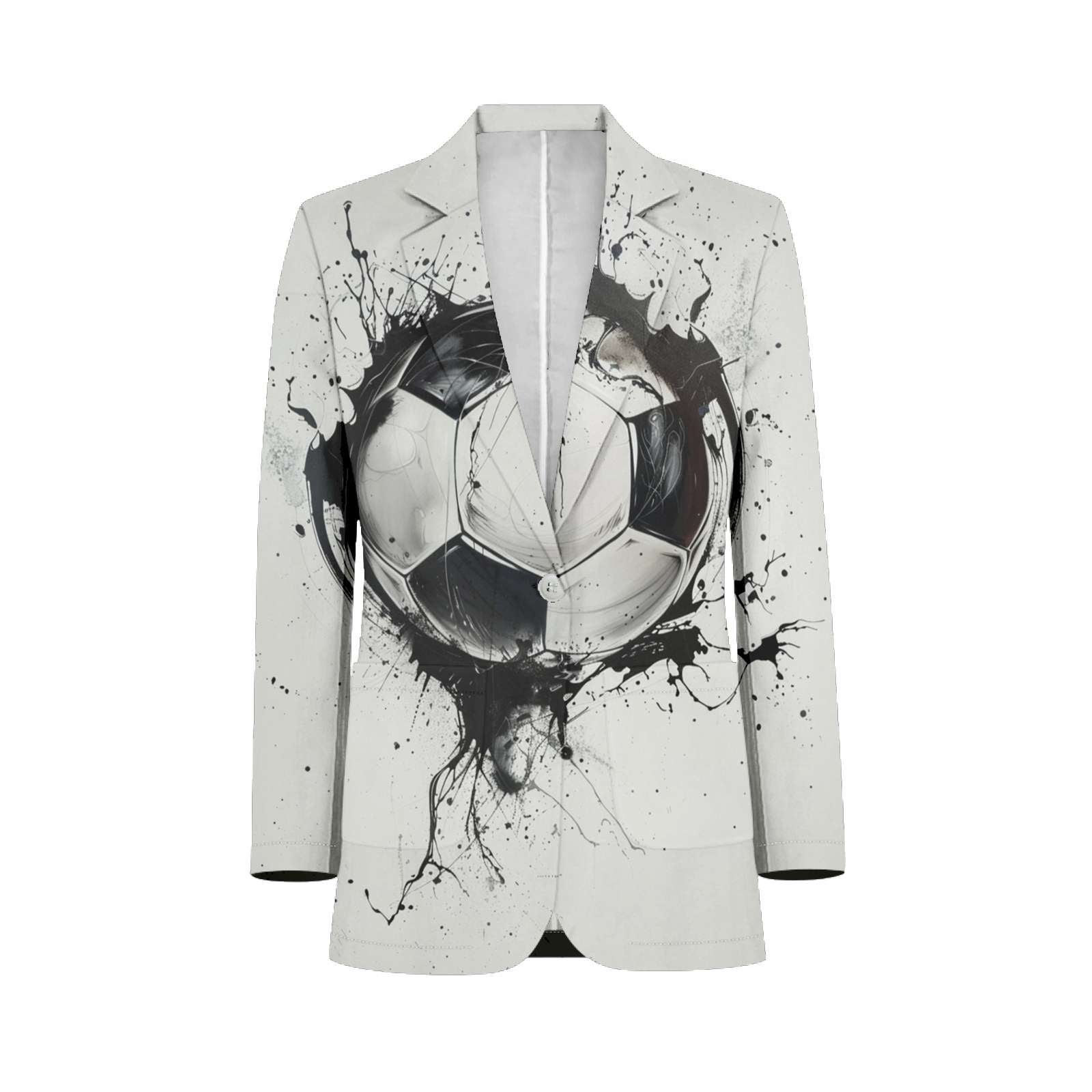 Soccer Ball Watercolor Customized Men's Suits full man Shawl Collar ...