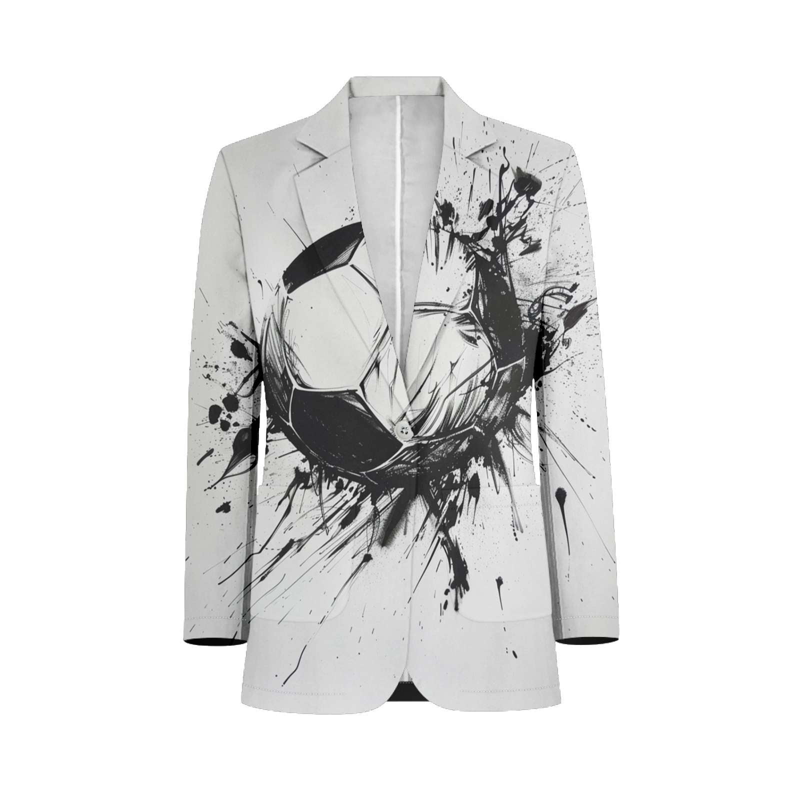 Soccer Ball Watercolor Customized Men's Suits full man Shawl Collar ...