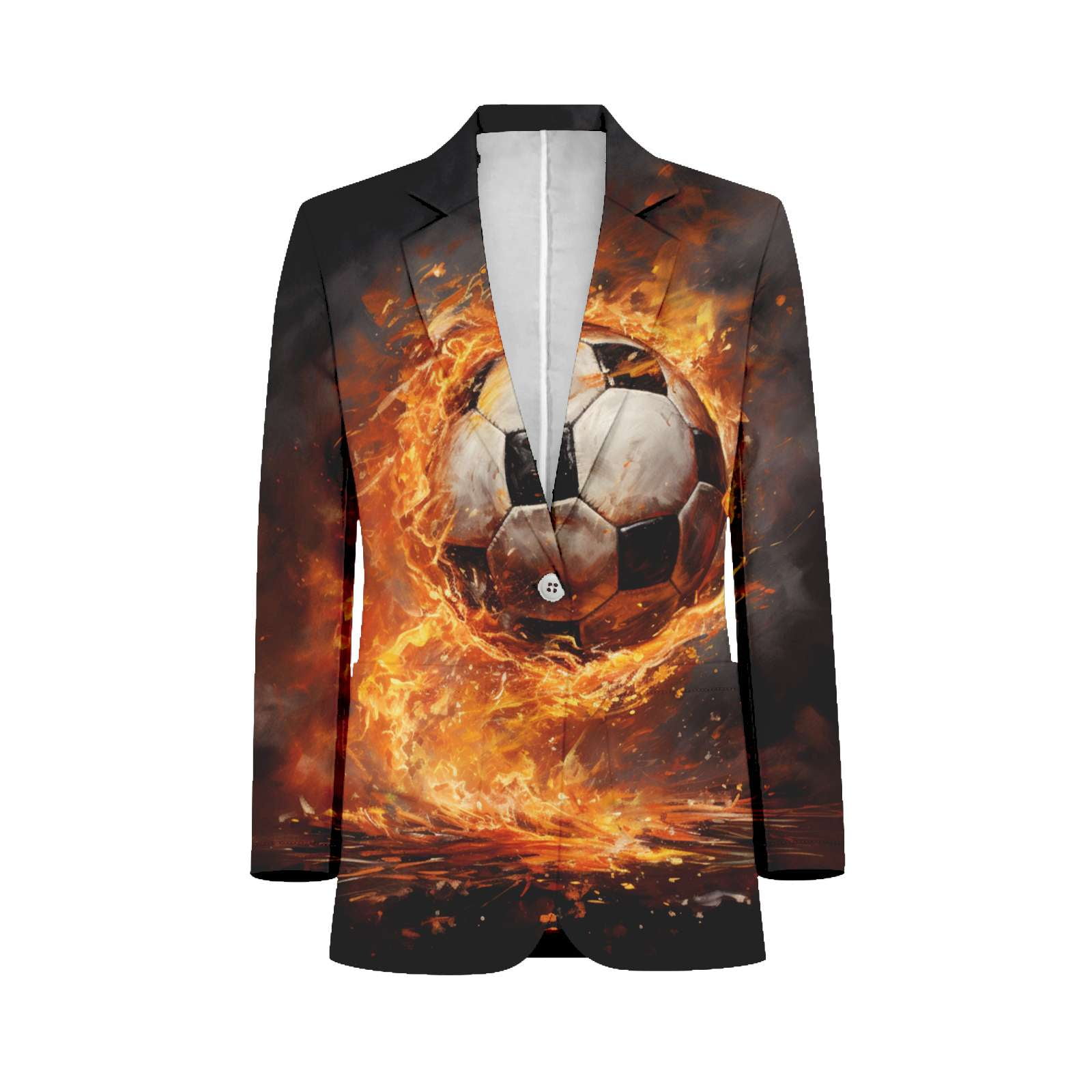 Soccer Ball Watercolor Customized Men's Suits full man Shawl Collar ...