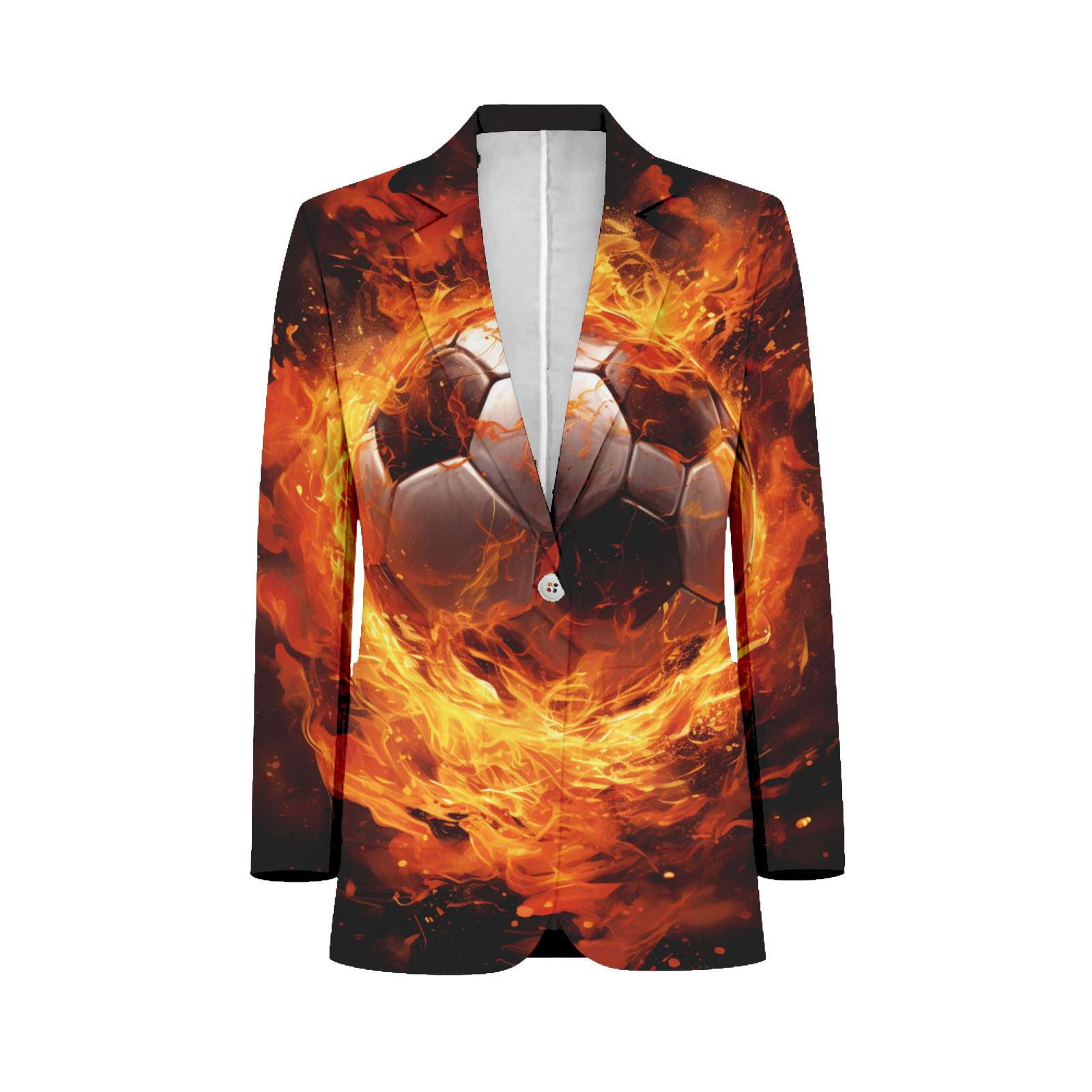 Soccer Ball Watercolor Customized Men's Suits full man Shawl Collar ...