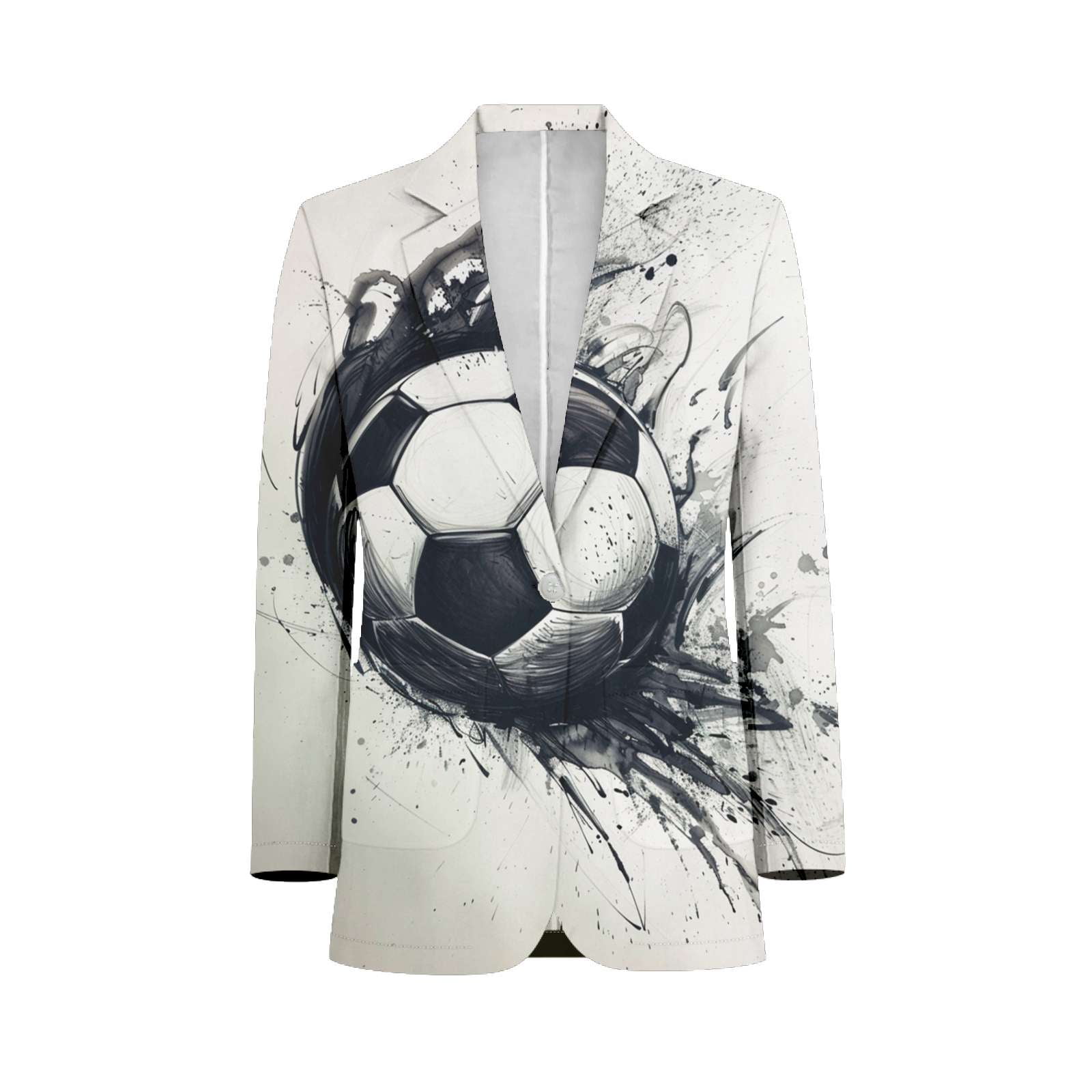 Soccer Ball Watercolor Customized Men's Suits full man Shawl Collar ...