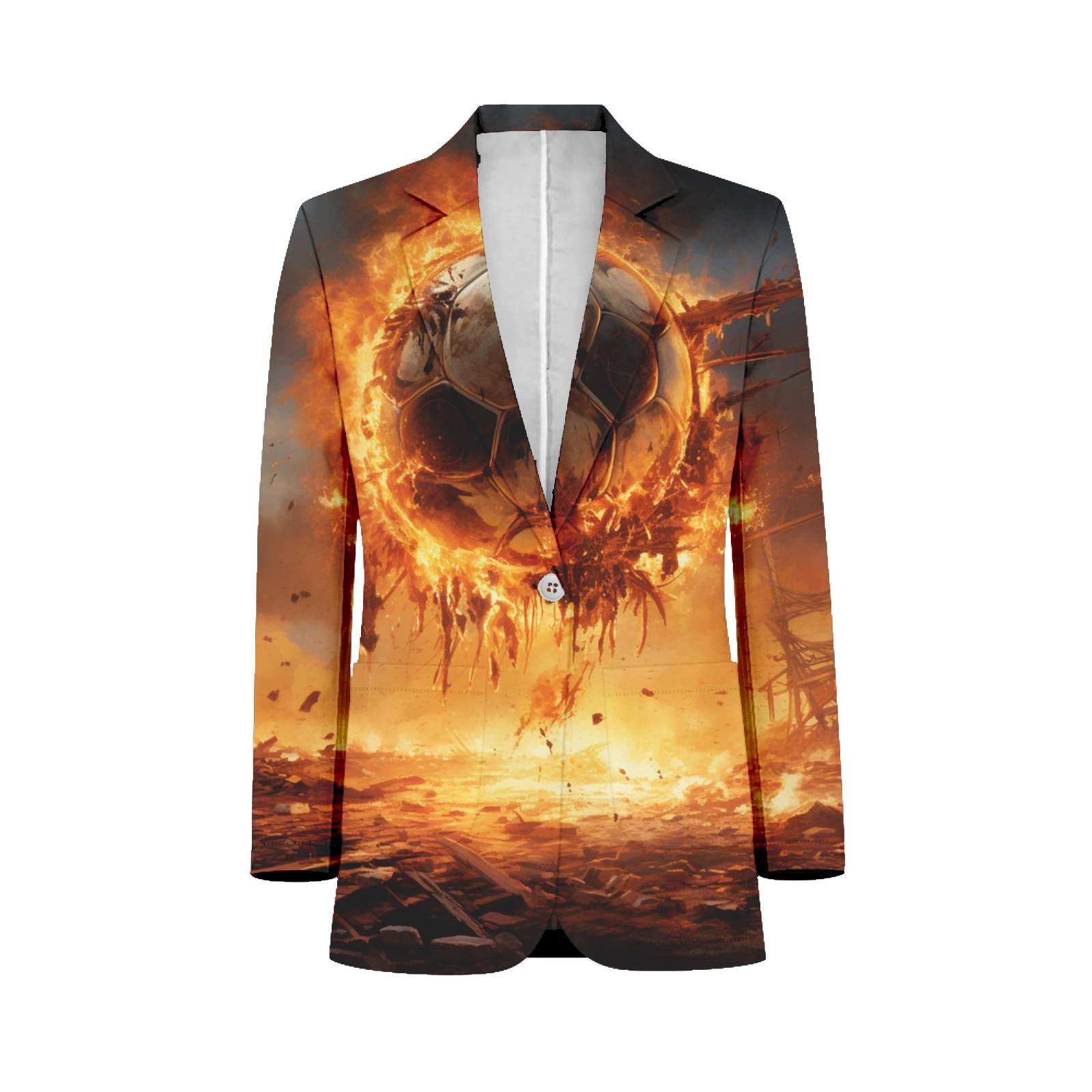 Soccer Ball Watercolor Customized Men's Suits full man Shawl Collar ...