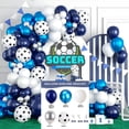Soccer Balloon Arch Kit, Blue Black White Latex Balloons for Birthday ...