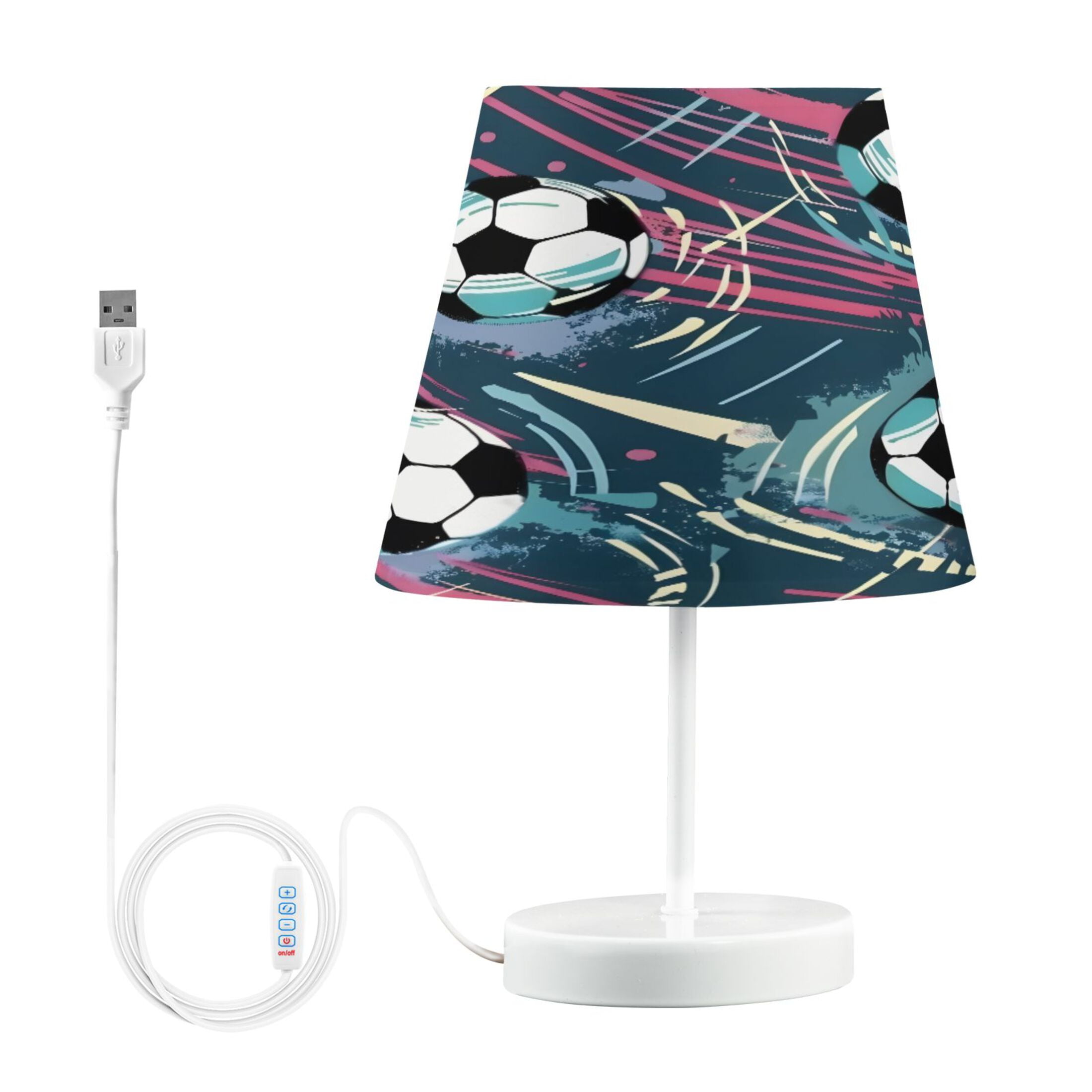 Soccer Balls Desk Lamp LED Table Nightstand Lamps with 3 Color ...