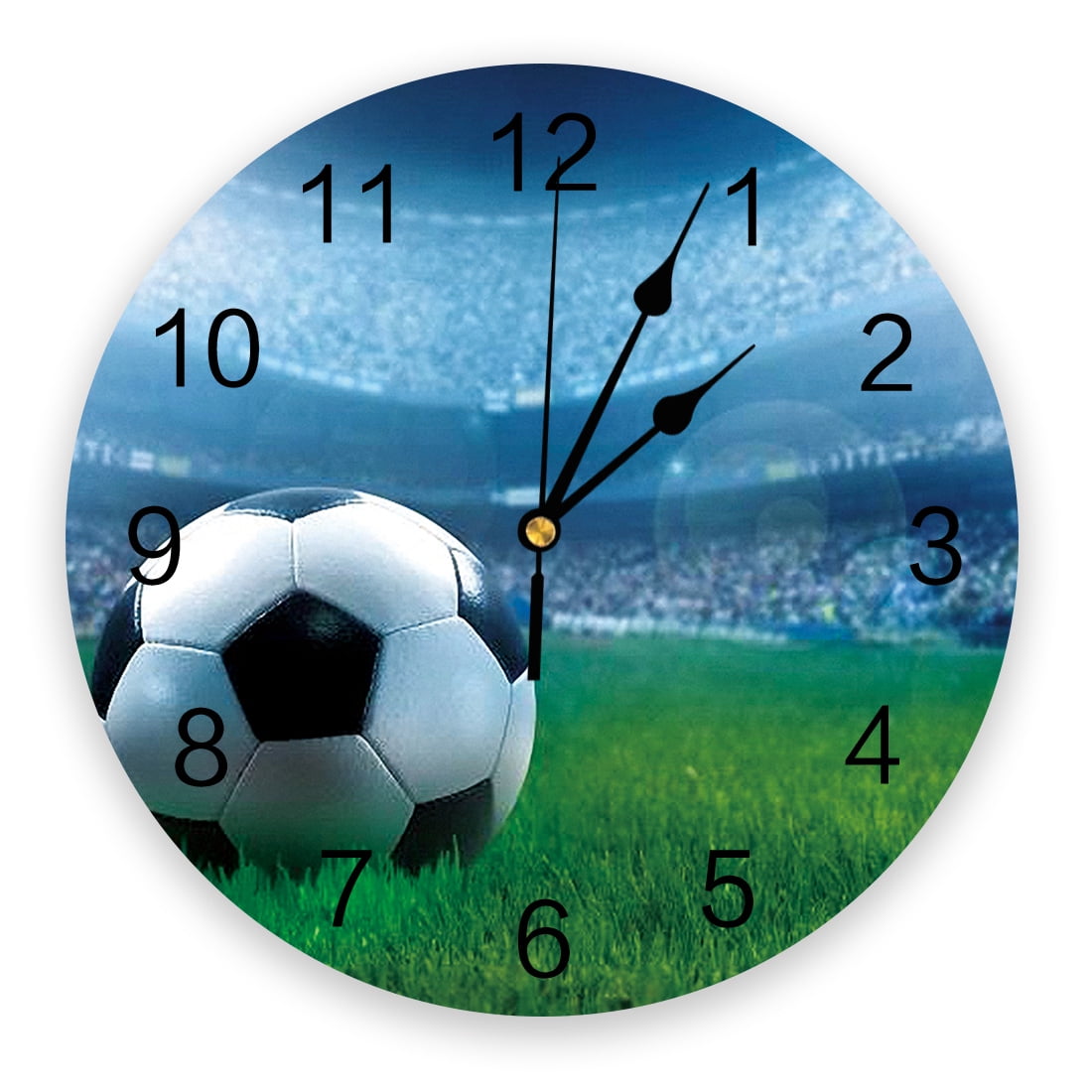 Soccer Balls Football Field 3d Wall Clock Modern Design Farmhouse r ...