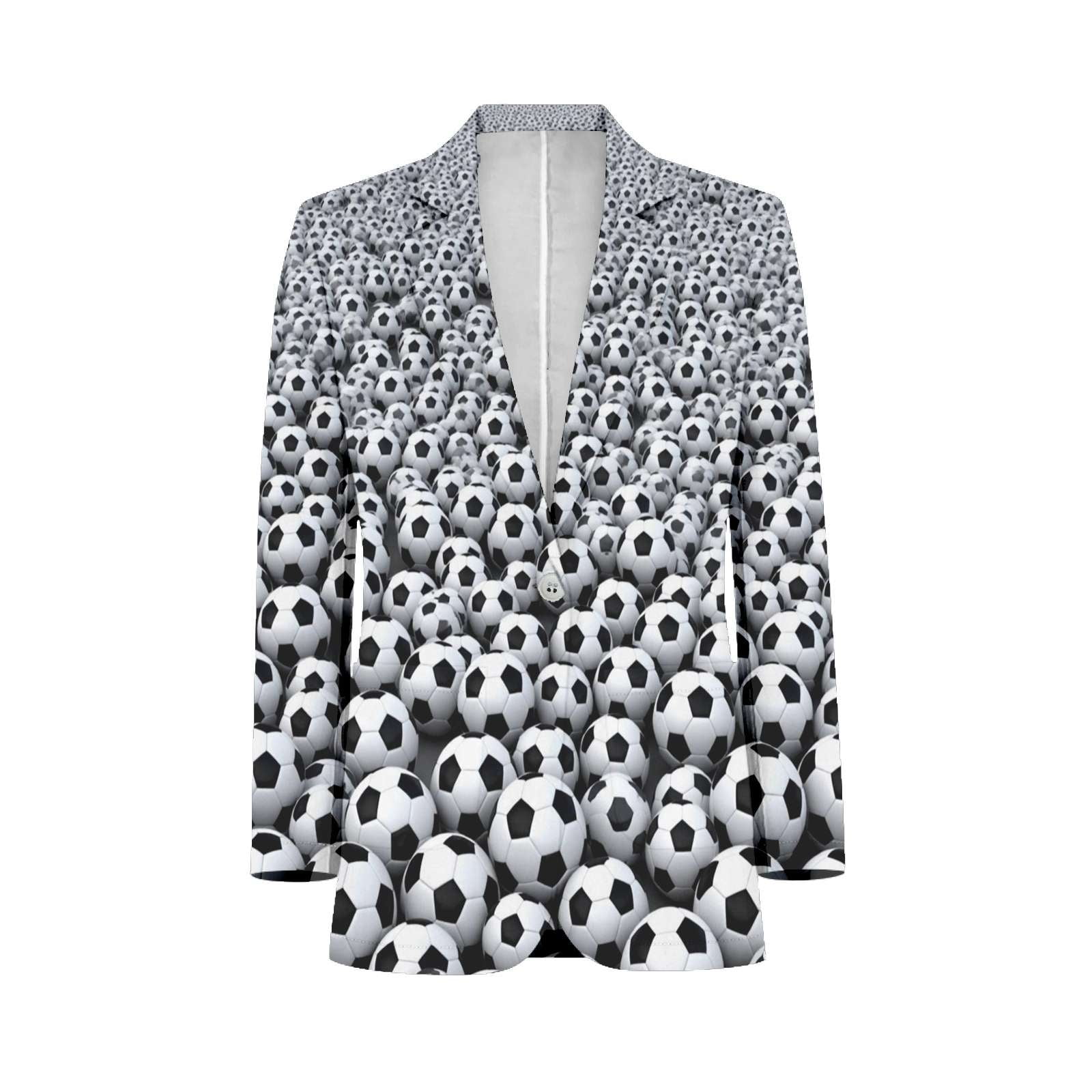 Soccer Balls Pattern Mens Suits Shawl Collar Slim Fit Suit Mens Groom ...