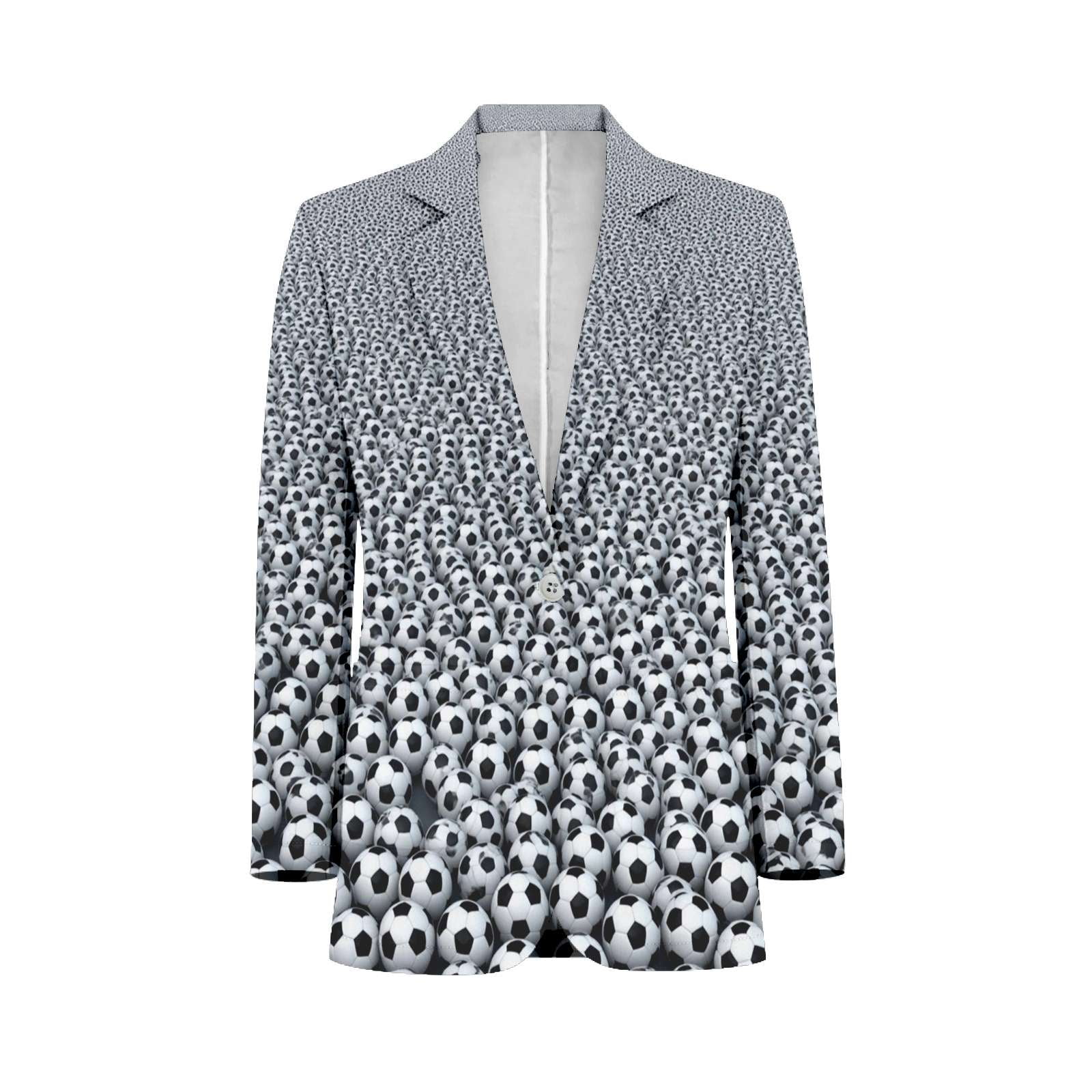 Soccer Balls Pattern Mens Suits Shawl Collar Slim Fit Suit Mens Groom ...