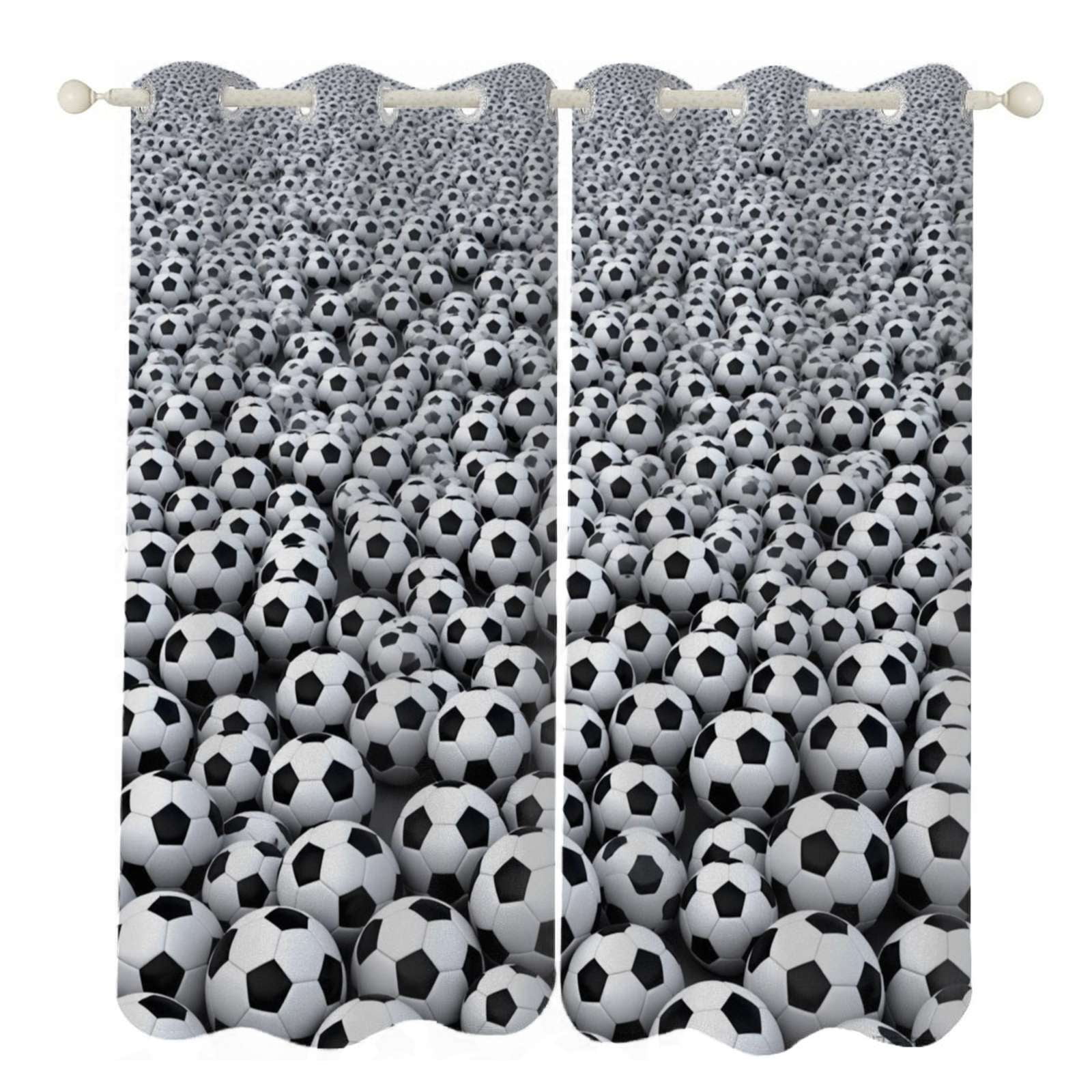 Soccer Balls Pattern Sunshade Curtains Home Bedroom Living Room Dining ...