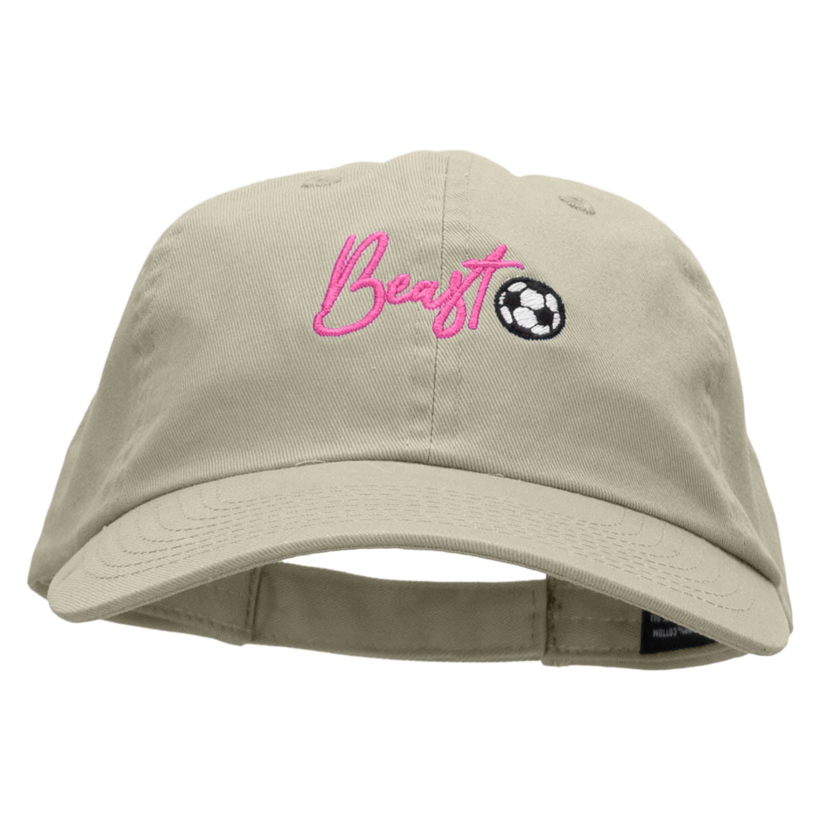 Soccer Beast Embroidered Low Profile Dyed Cotton Twill Cap - Putty OSFM ...