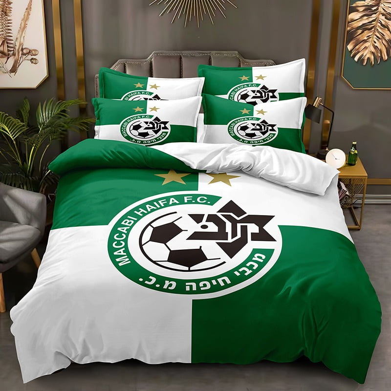 Soccer Bedding Set 3 Piece Football Comforter Set Football Team Emblem ...