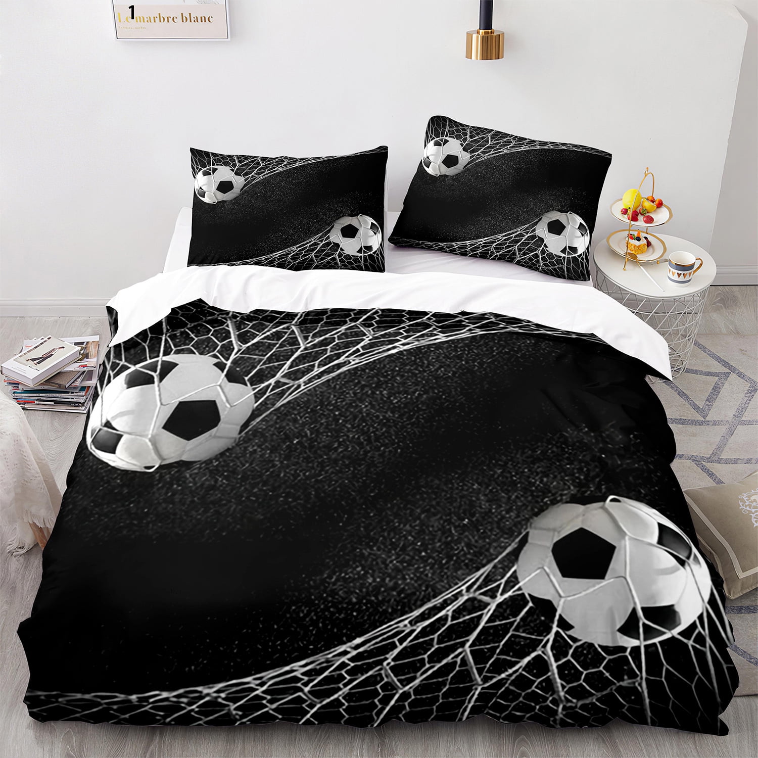 Soccer Bedding Sets,3D Sports Themed Bedding All-Season Quilted Duvet ...
