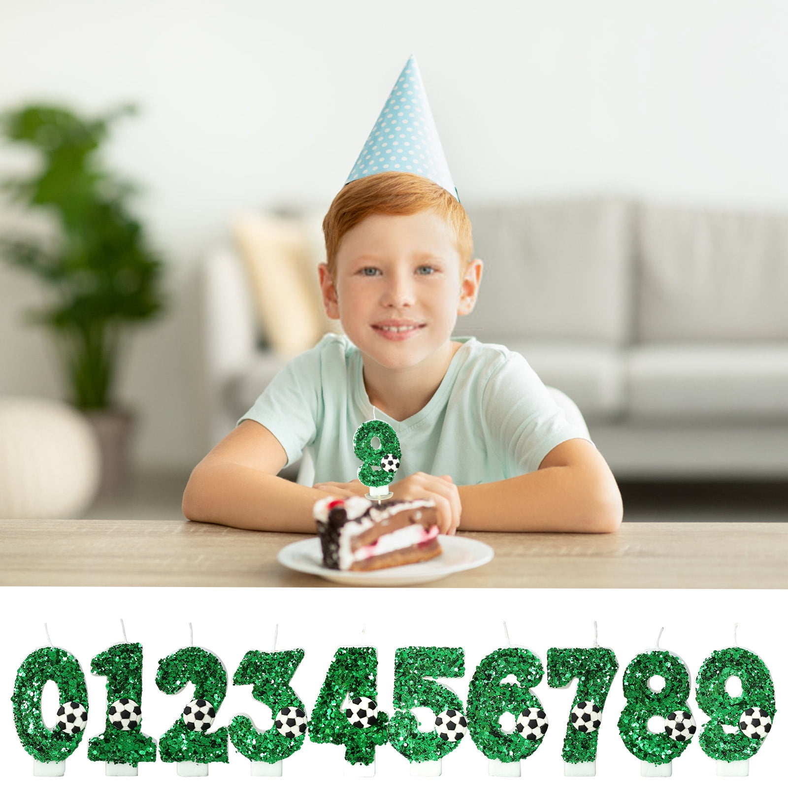Soccer Birthday Candle 9th Soccer Cake Topper Decor Nine Year Candles ...