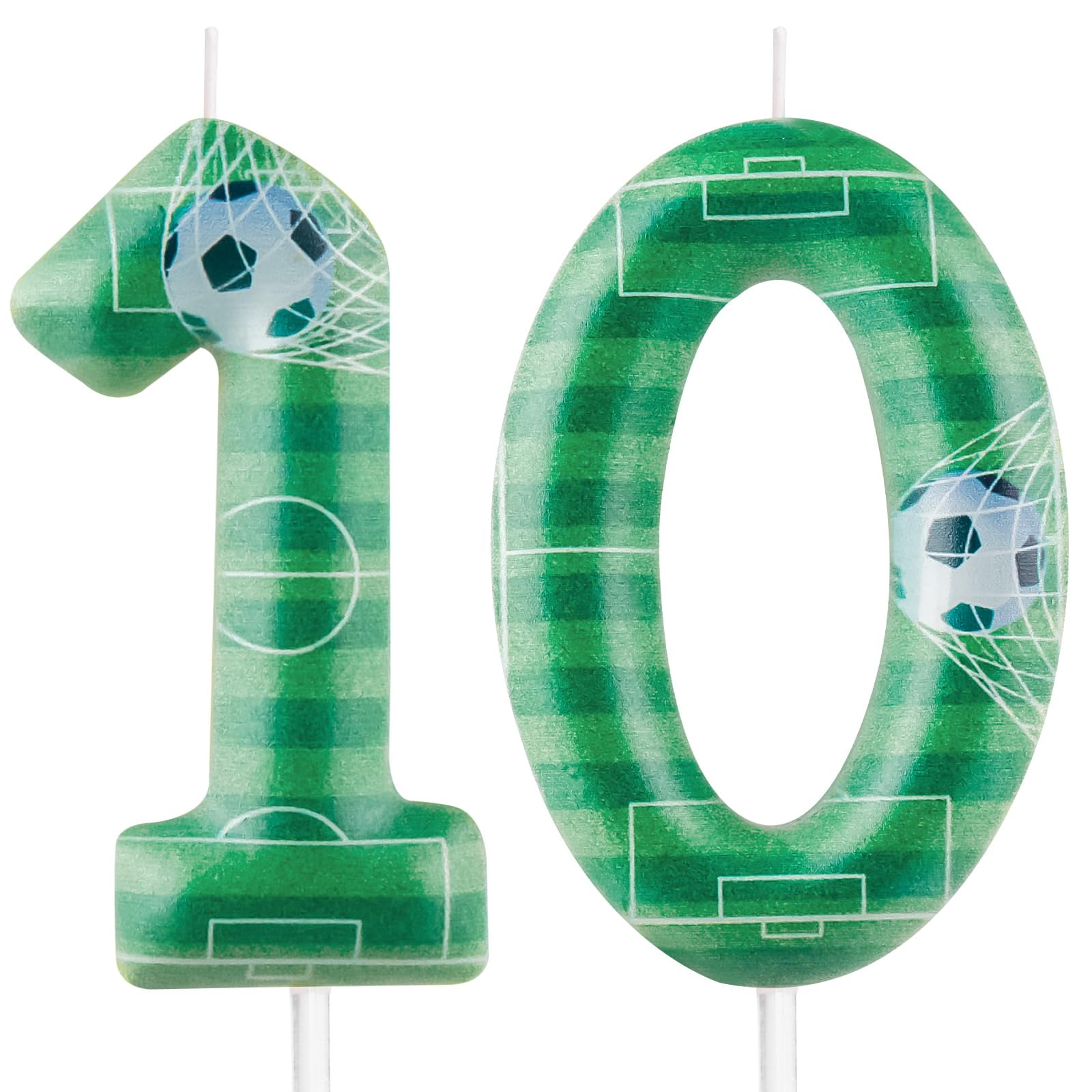 Soccer Birthday Candle Number 10 Candle Soccer Football Decoration ...