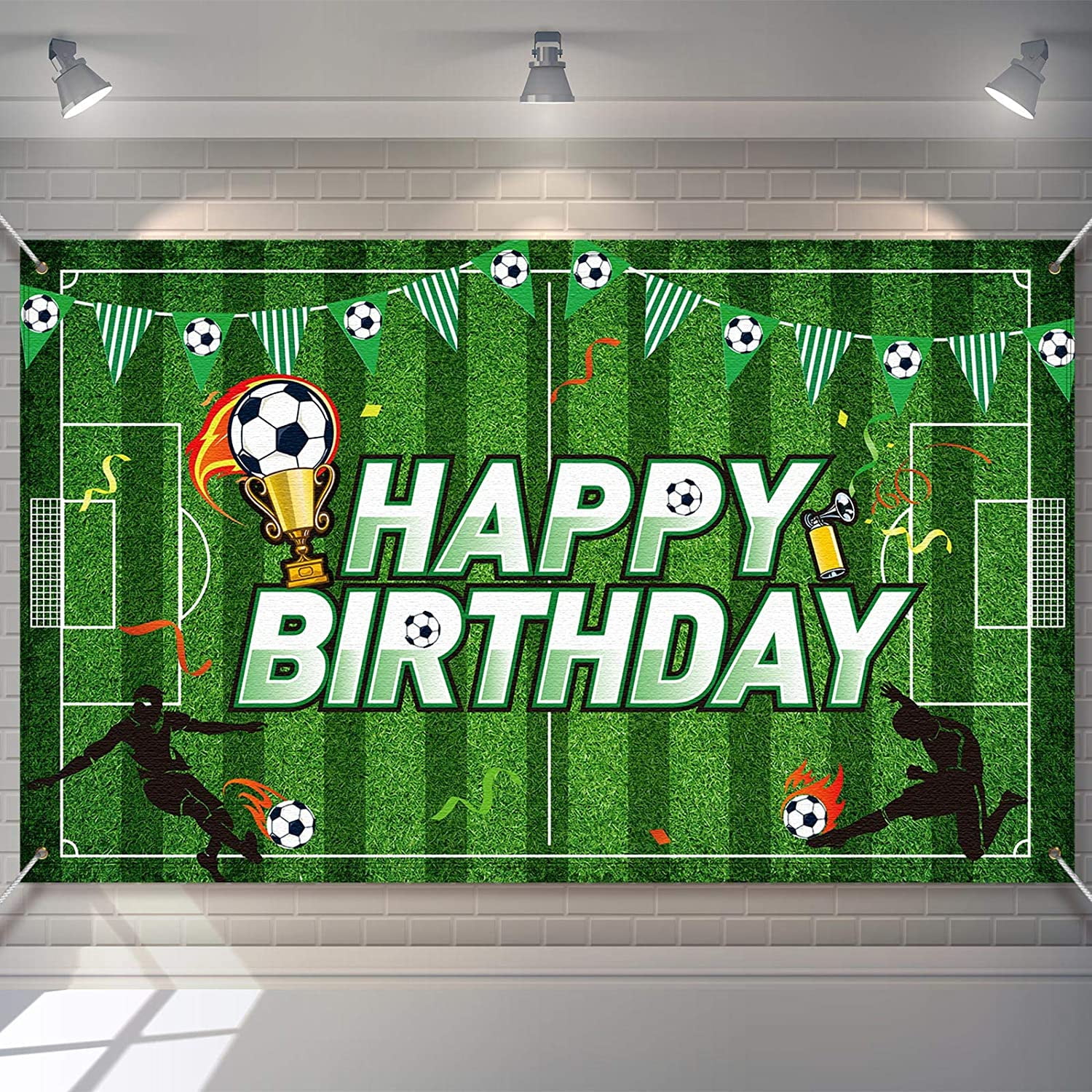 Soccer Birthday Party Backdrop Football Field Photo Background Soccer ...
