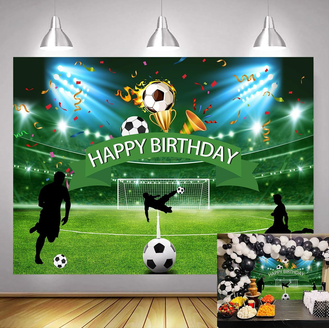 Soccer Birthday Party Backdrop Football Field Photo Background Soccer ...