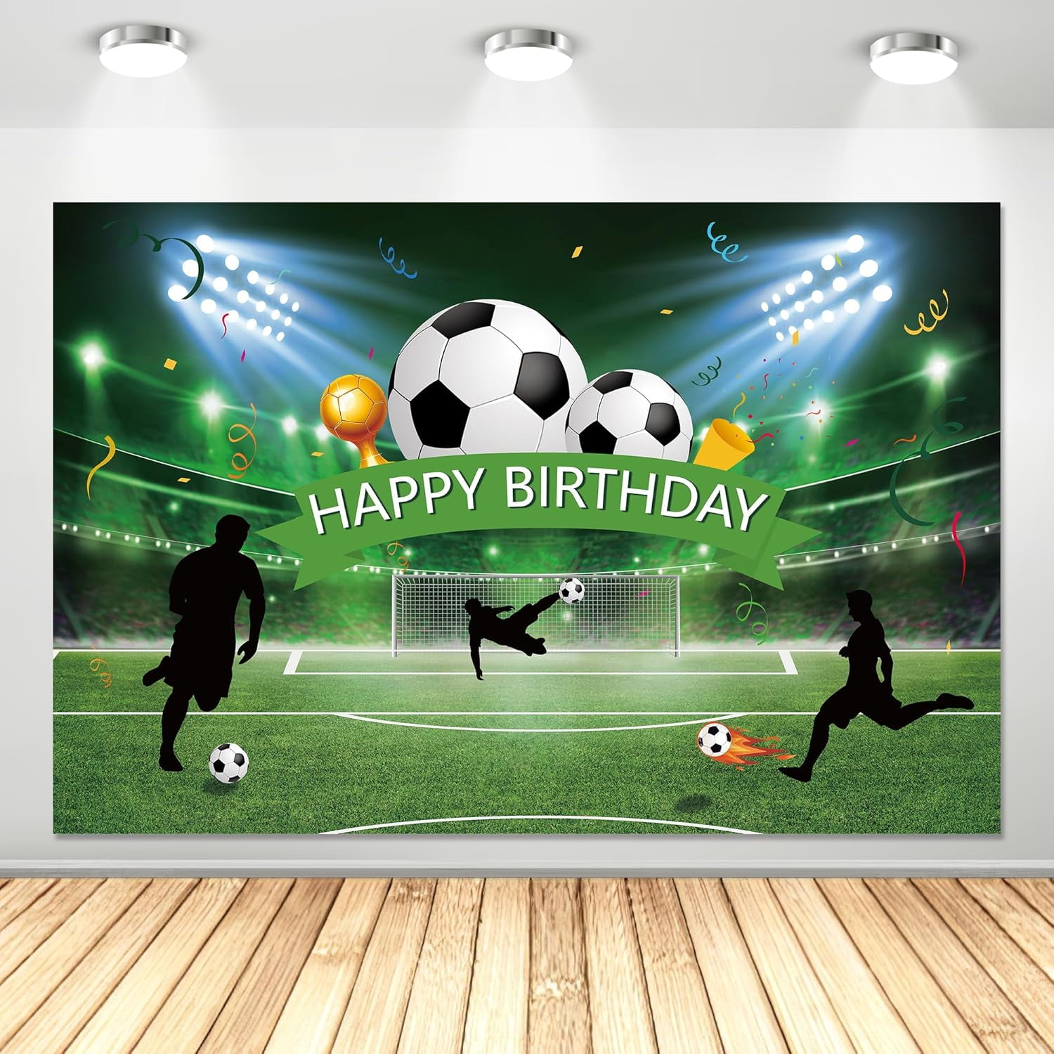 Soccer Birthday Party Backdrop Supplies, Soccer Party Background Banner ...