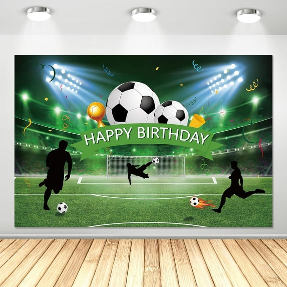 Soccer Birthday Party Backdrop Supplies, Soccer Party Background Banner ...