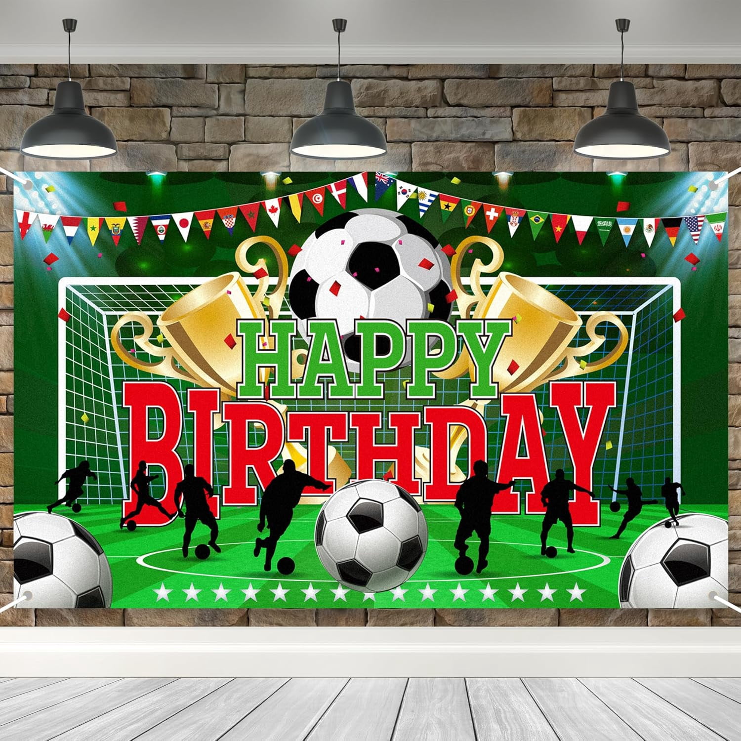 Soccer Birthday Party Backdrop Tapestry Football Banner Wall Decor ...