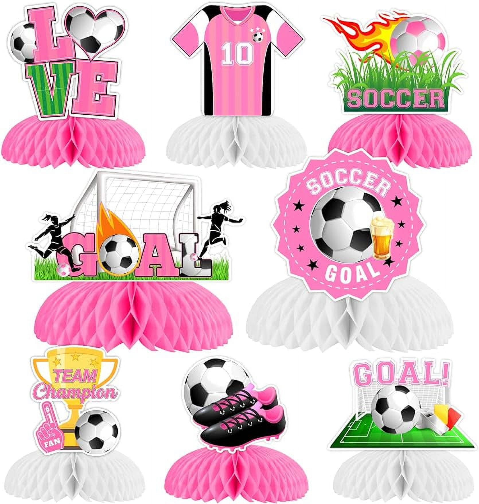 Soccer Birthday Party Decorations for Girls - 8pcs Soccer Honeycomb ...