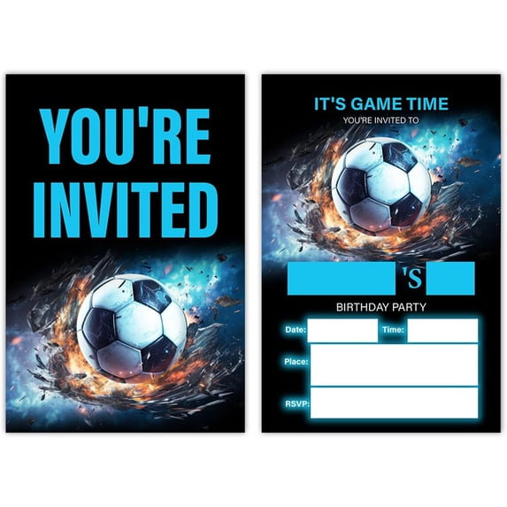 Soccer Birthday Party Invitations Soccer Birthday Invites With ...