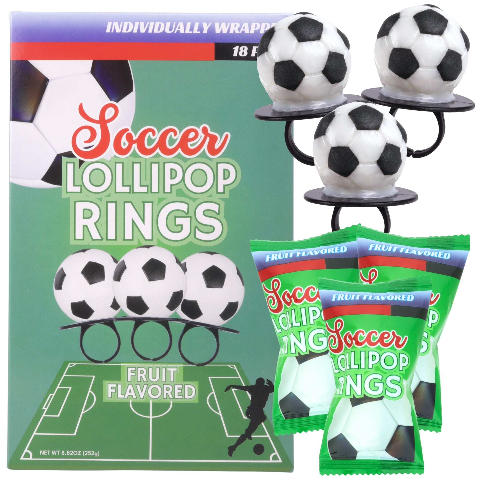 Needzo Soccer Celebration Sweet Pack: Birthday Party Lollipop Rings ...