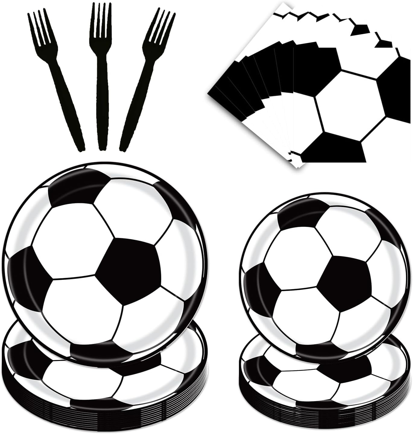 Soccer Birthday Party Plates Napkins, 96PCS Soccer Birthday Party ...