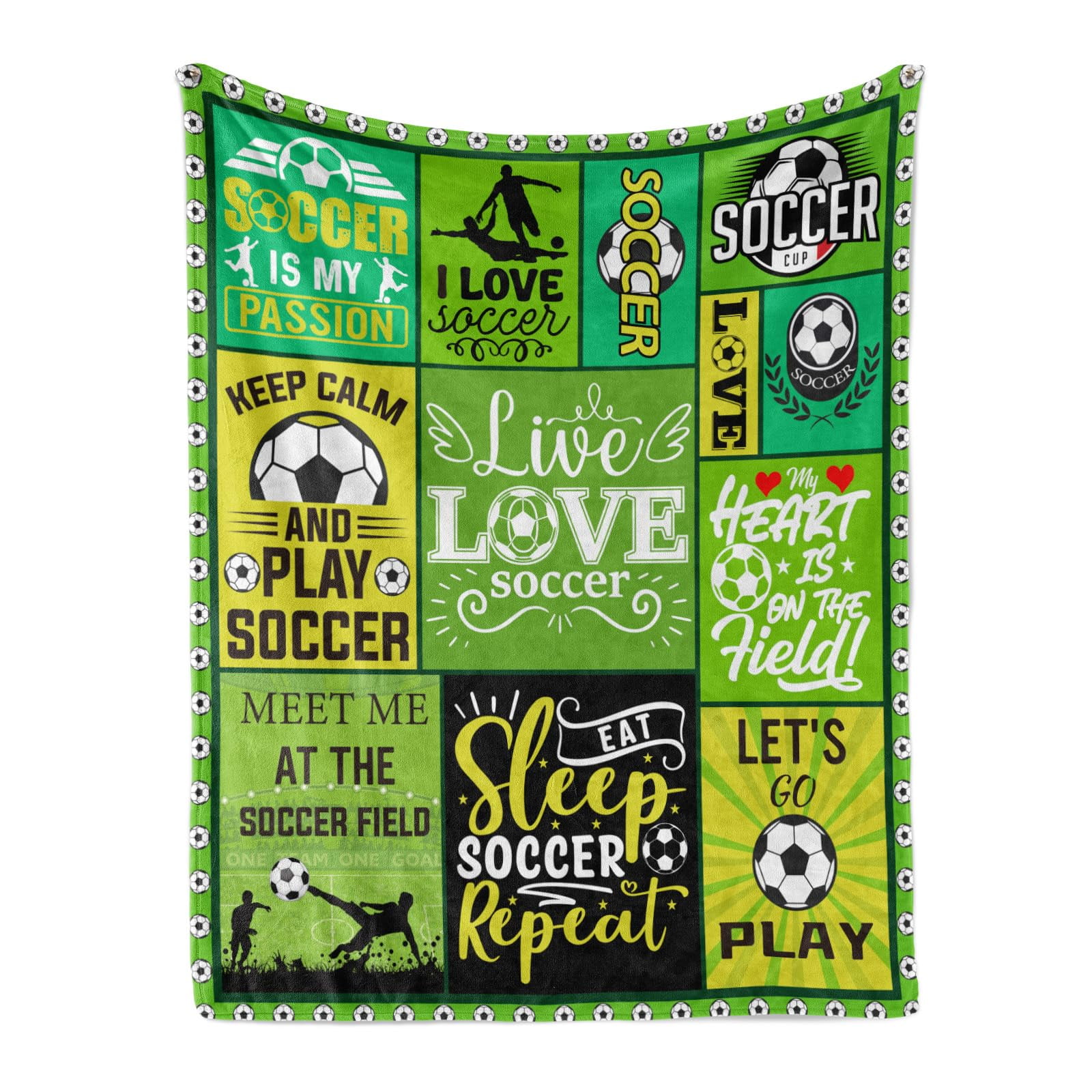 Soccer Blanket Gifts for Teens, Flannel Soft Warm Plush Sport Soccer ...