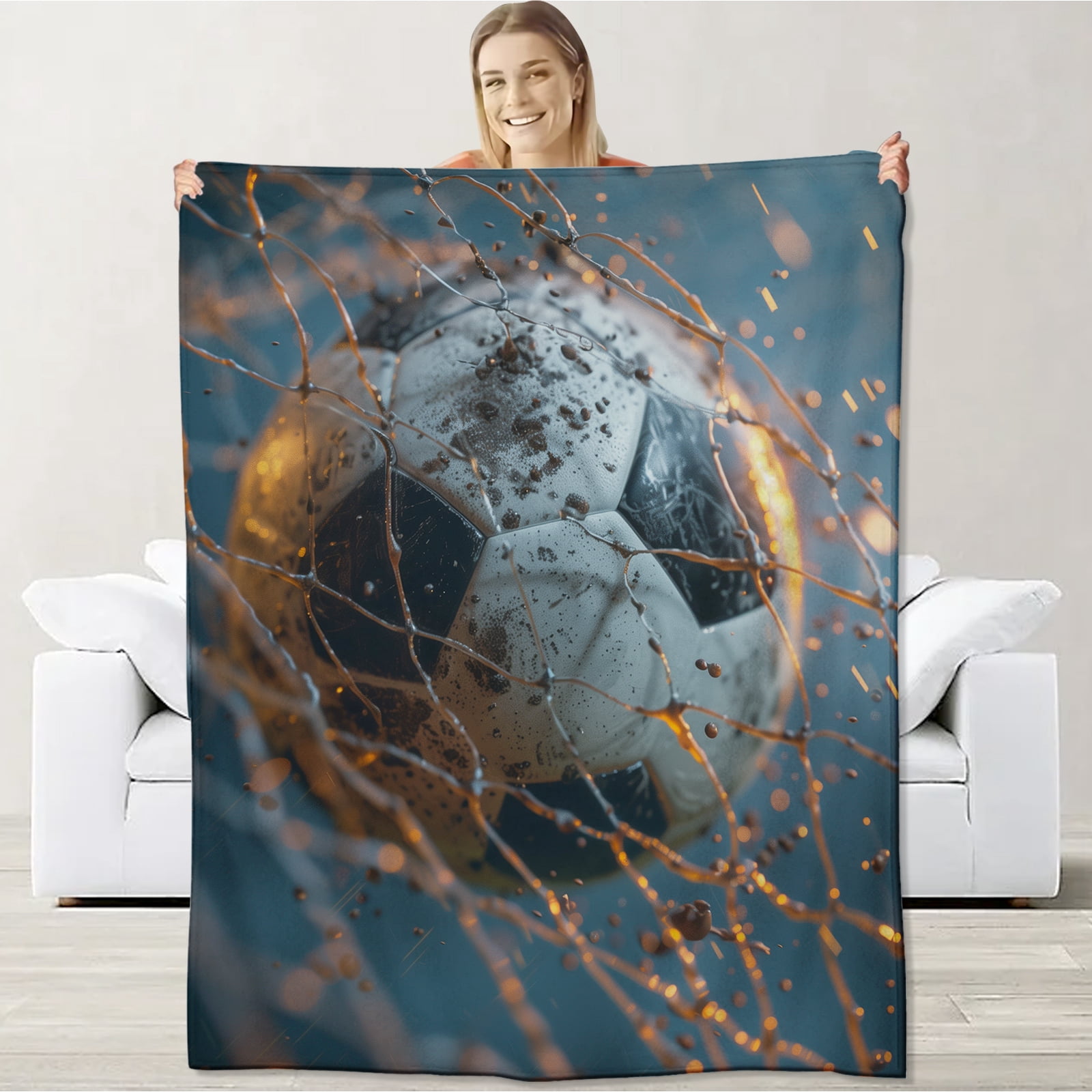 Soccer Blanket for Sport Lovers Boys Teen, Flannel Soccer Blankets ...