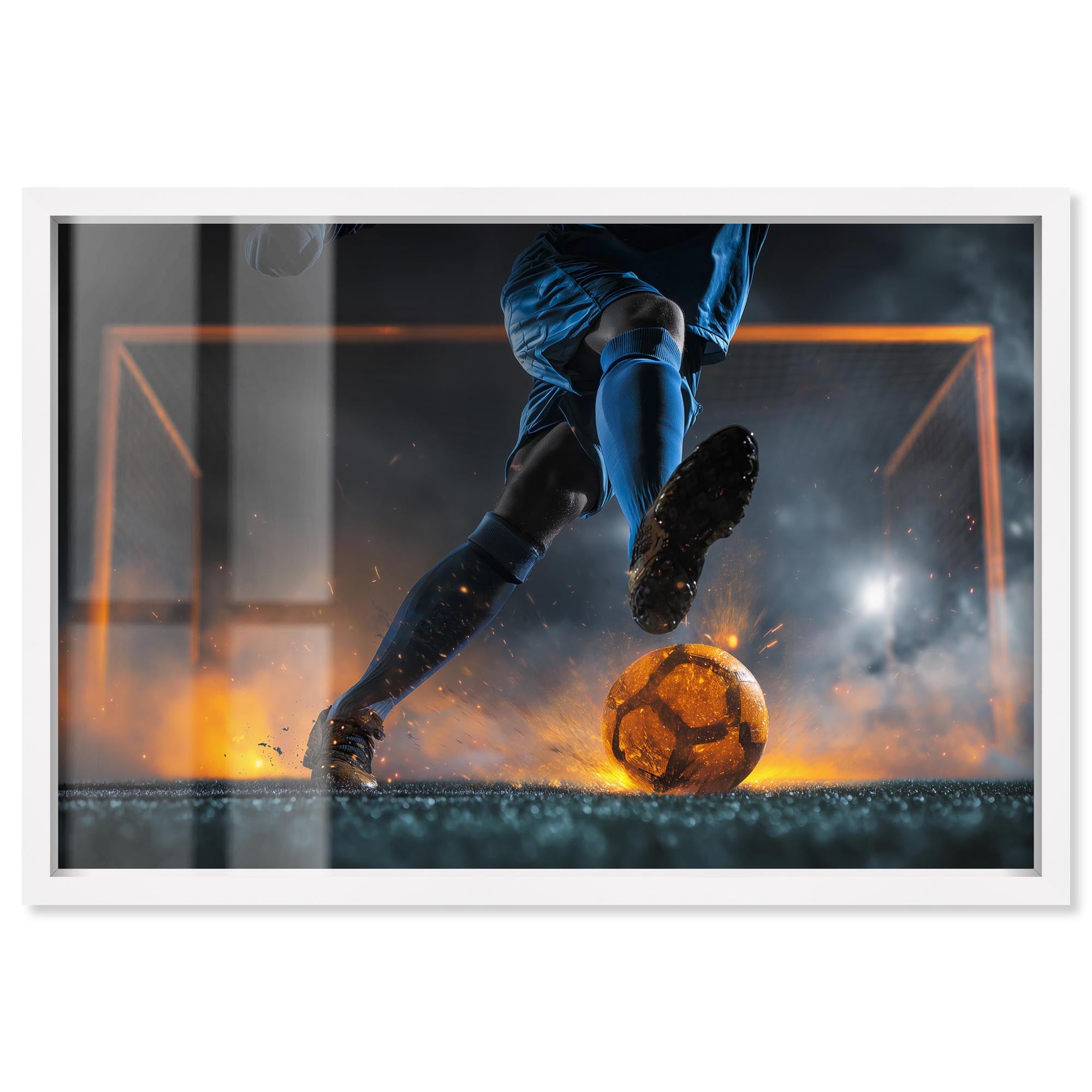 Soccer Blast Shadowbox Print Teen Wall Art by Art Remedy, White Frame ...