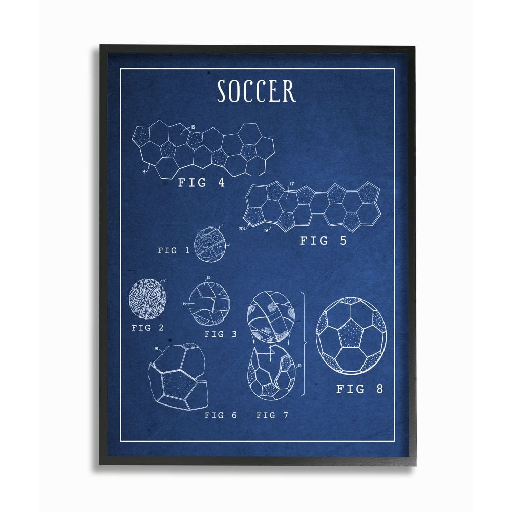 Soccer Blueprint Vintage Sports Design Oversized Framed Giclee ...