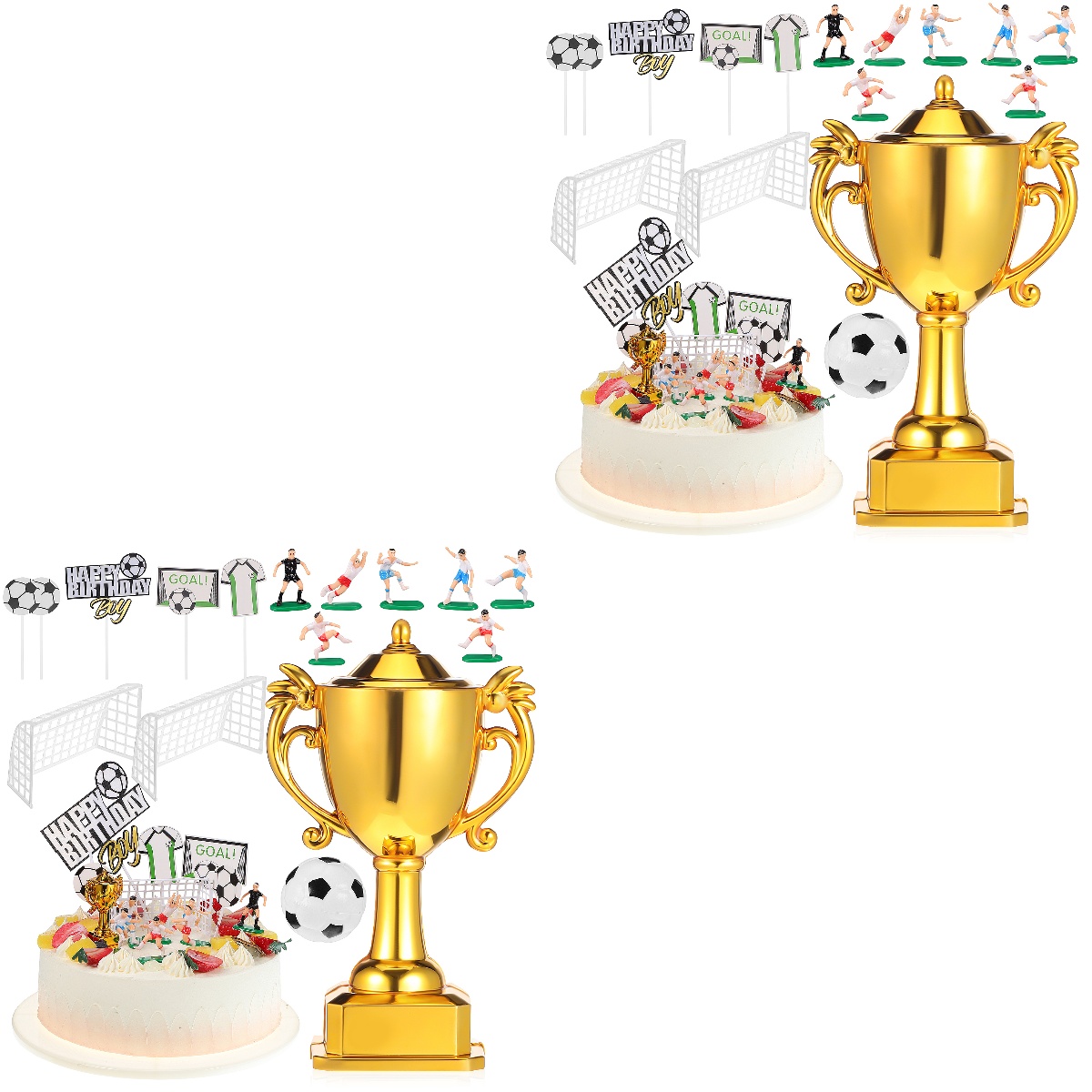 Soccer Cake Topper,2 Sets Soccer Cake Decorations Cake Topper Soccer ...