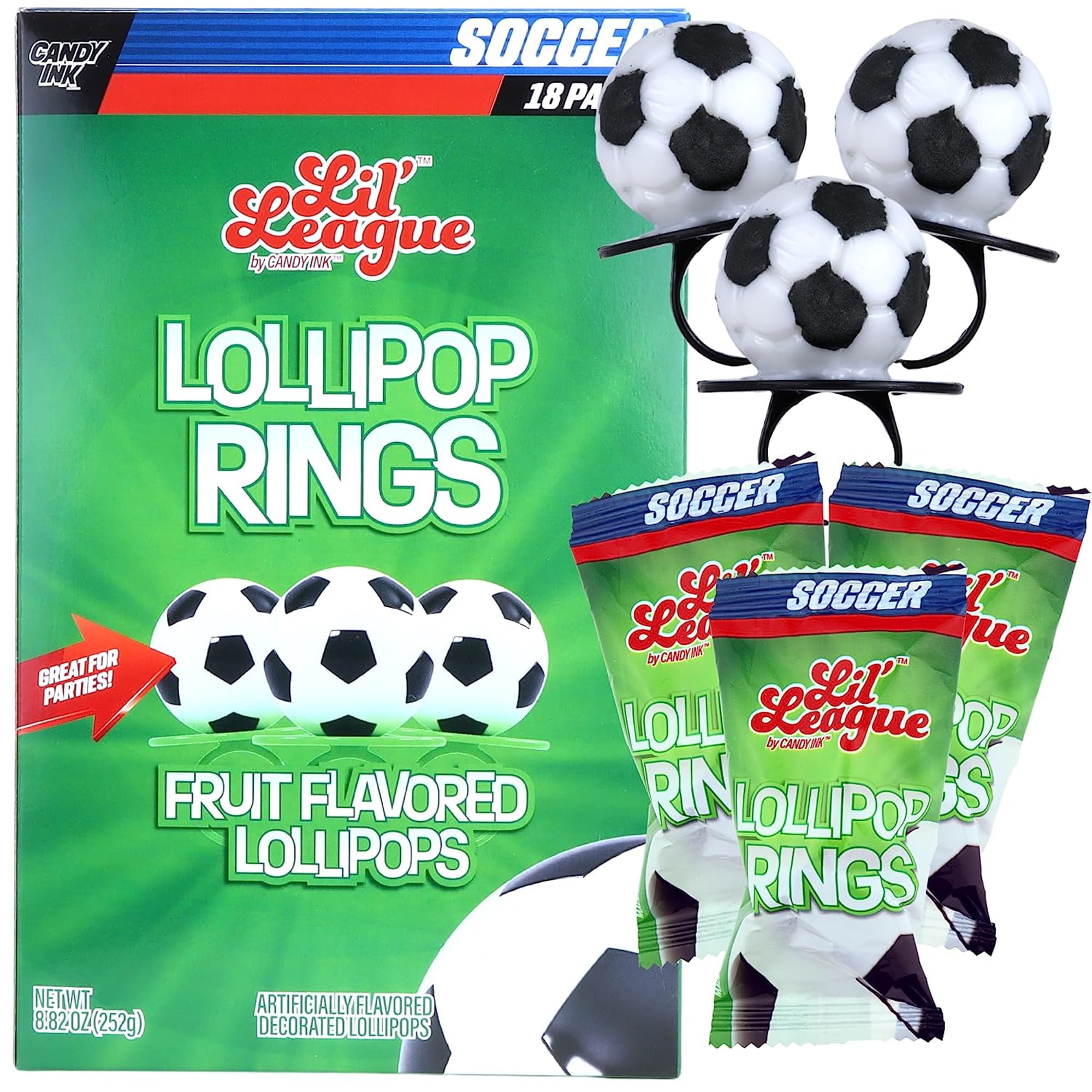 Needzo Soccer Celebration Sweet Pack: Birthday Party Lollipop Rings ...