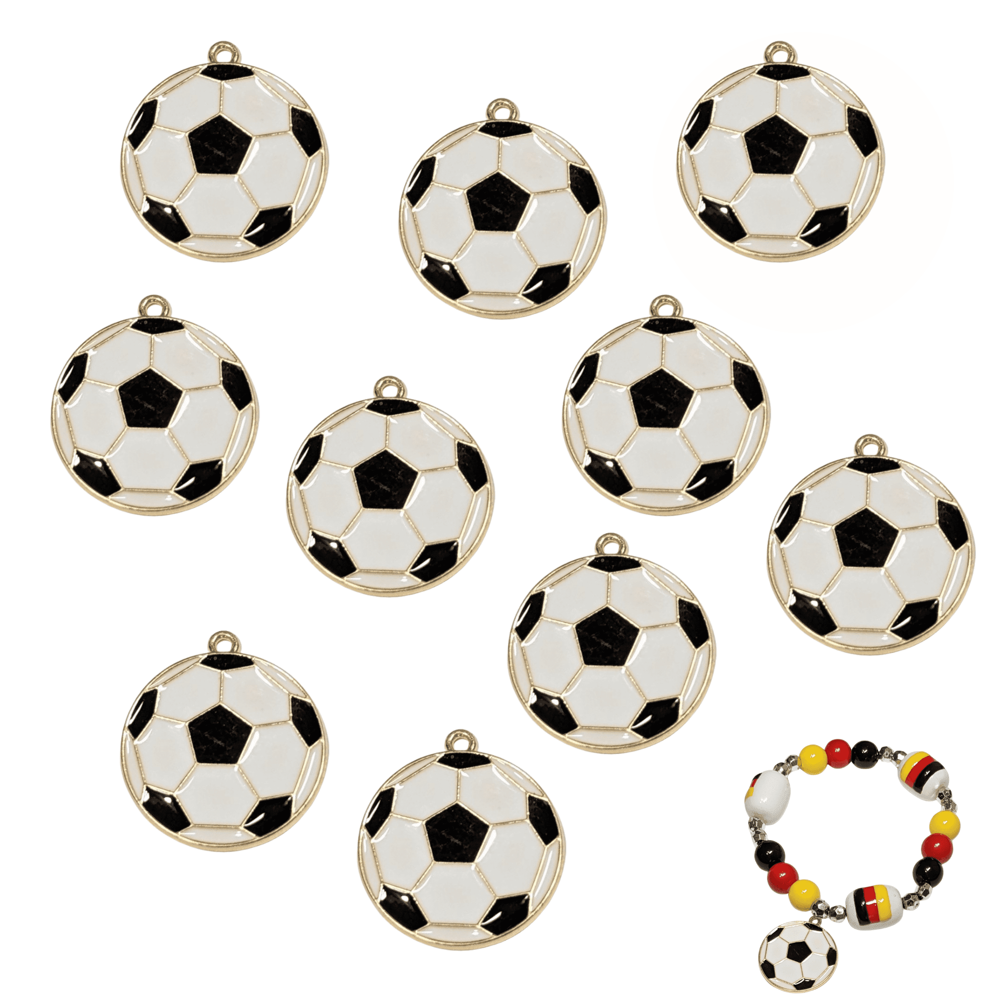 Soccer Charms for Bracelets, Enamel Alloy Charms Sports Game Day Craft ...