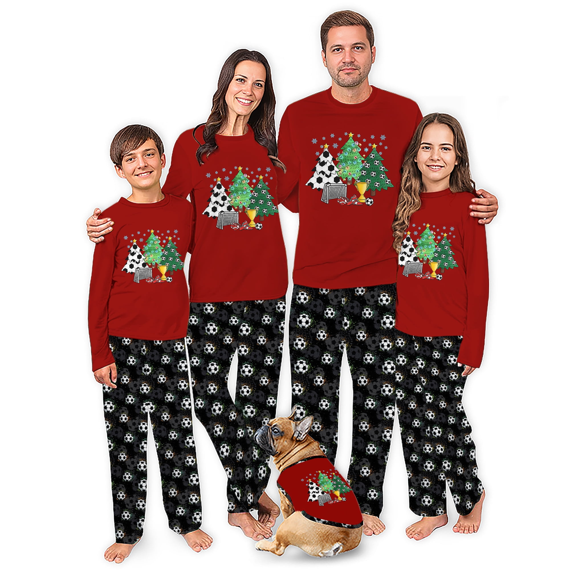 Soccer Christmas Tree Matching Family Pajamas, Sport Matching Christmas ...