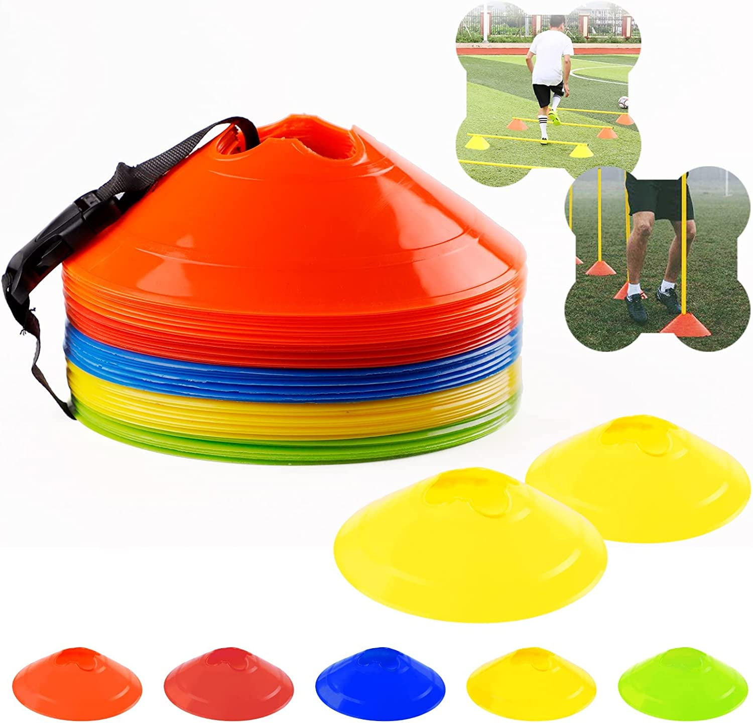 Seisso Soccer Practice Cones, Youth Sports Training Equipment, Outdoor Games, School Supplies ...