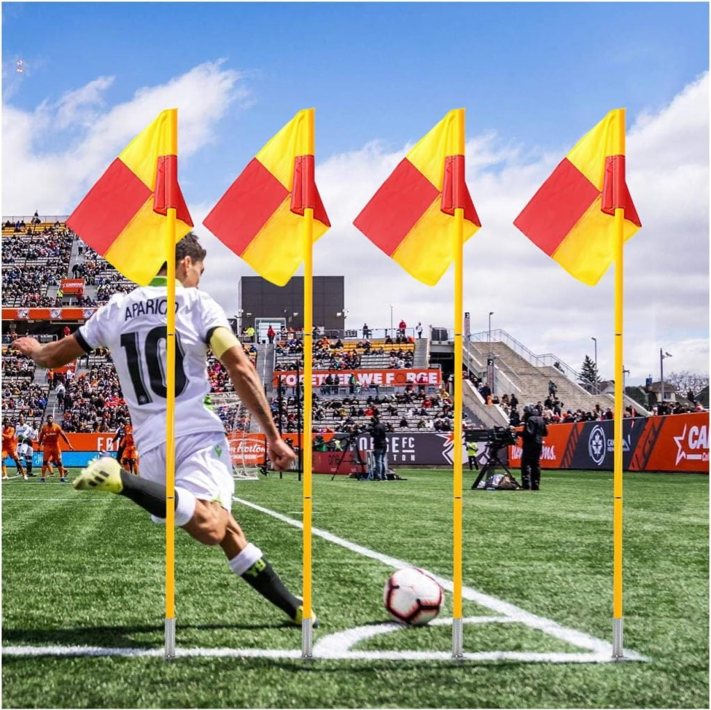 Soccer Corner Flags With Storage Bag, Set of 4 Football Soccer Training ...