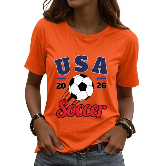 Soccer Cup 2026 Shirt Women USA Football Soccer Jersey Game Day Ball ...