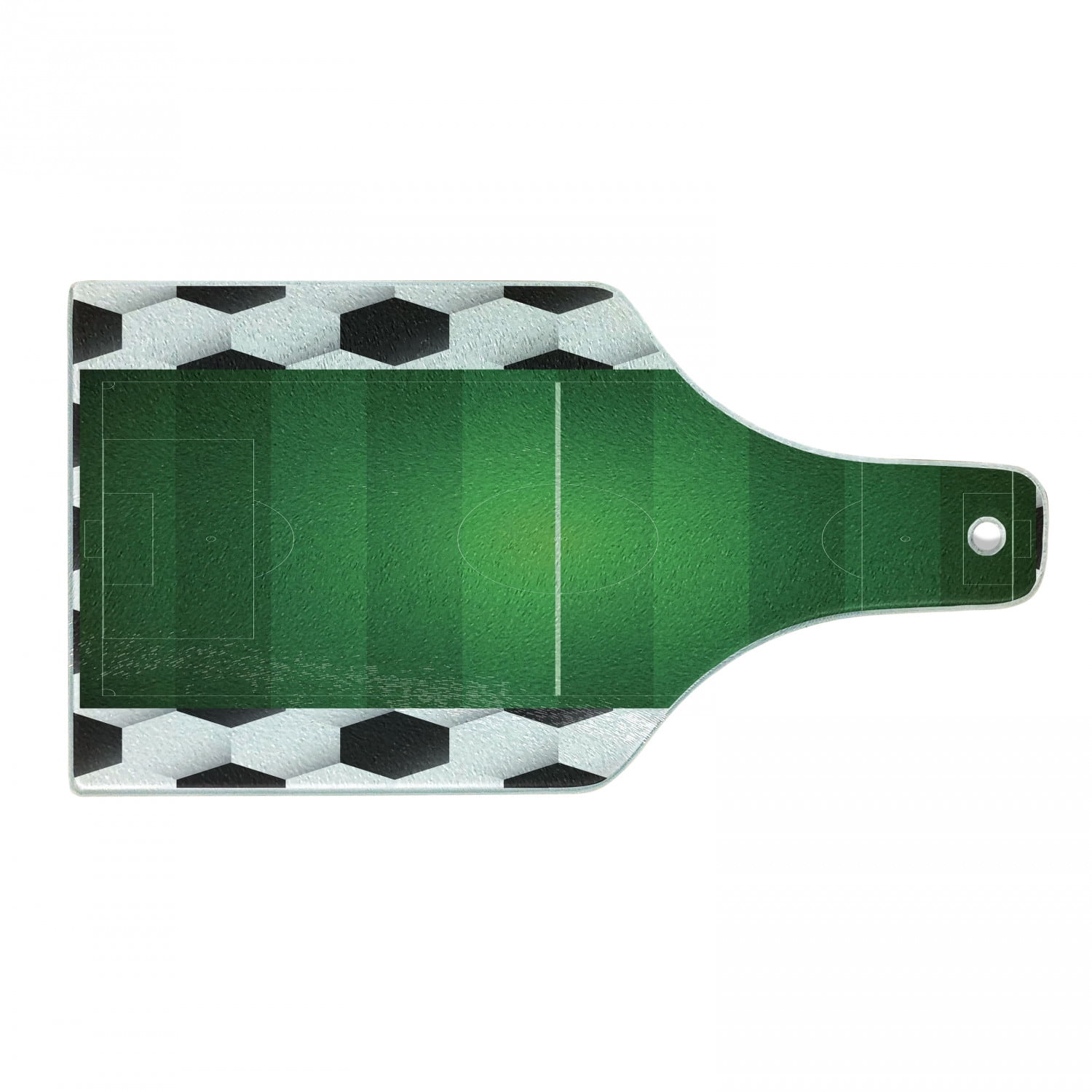Soccer Cutting Board, Football Field with Hexagonal Ball Pattern Frame ...