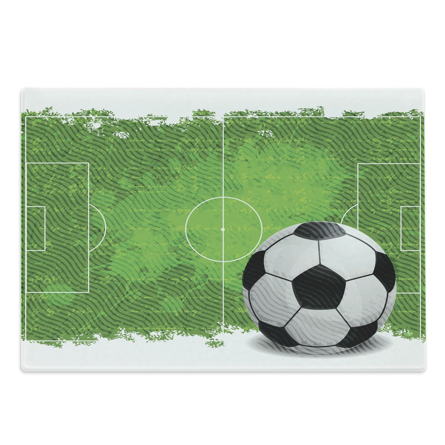 Soccer Cutting Board, Grunge Worn Looking Pitch Pattern Football 6 Yard ...