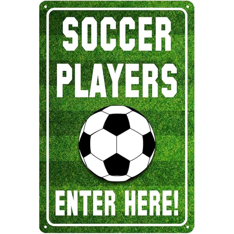 Soccer Decor For Boys Room Soccer Sign Soccer Player Metal Wall Hooks ...