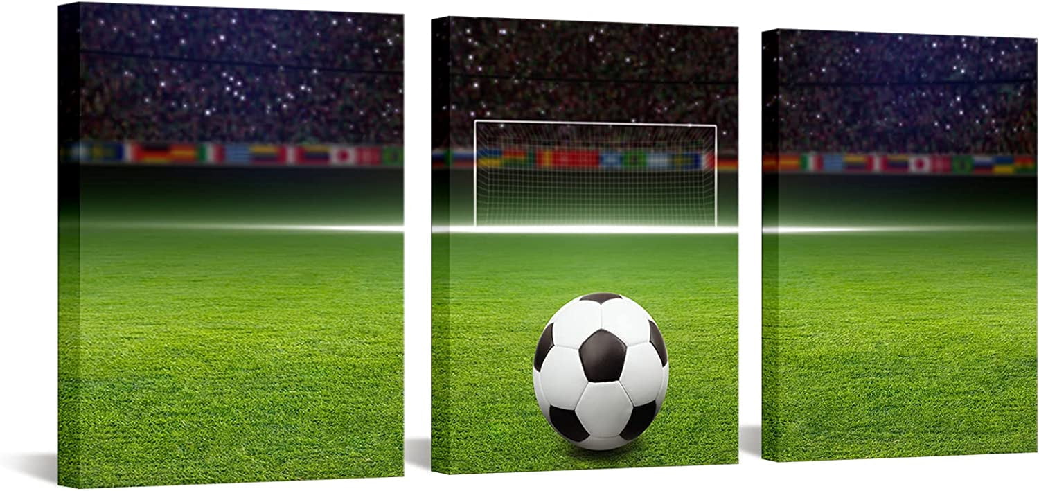 Soccer Decor Football Canvas Wall Art Modern Artwork for Bedroom Living ...