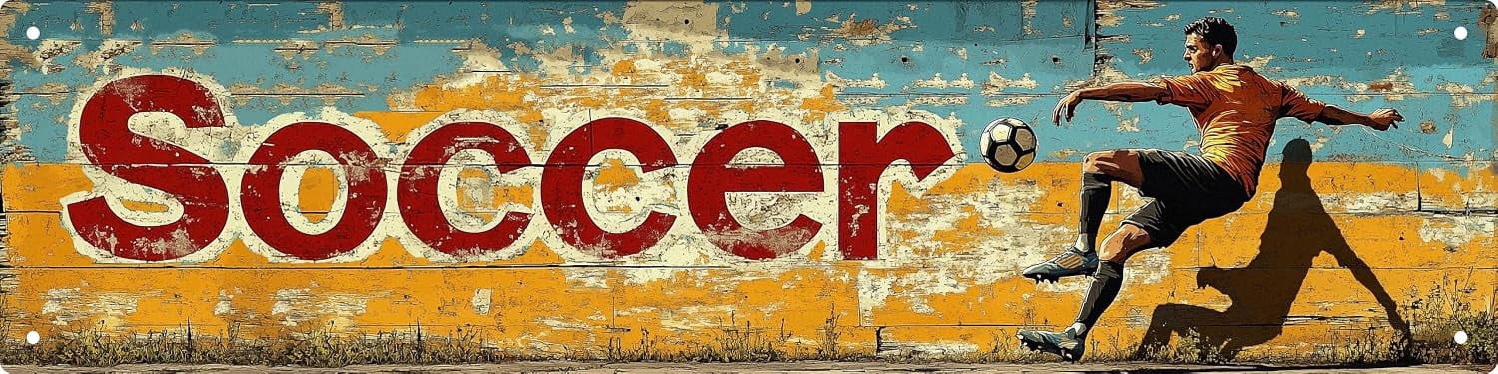 Soccer Decor Signs For Boys Room Metal Tin Sign Man Cave Novel Wall ...