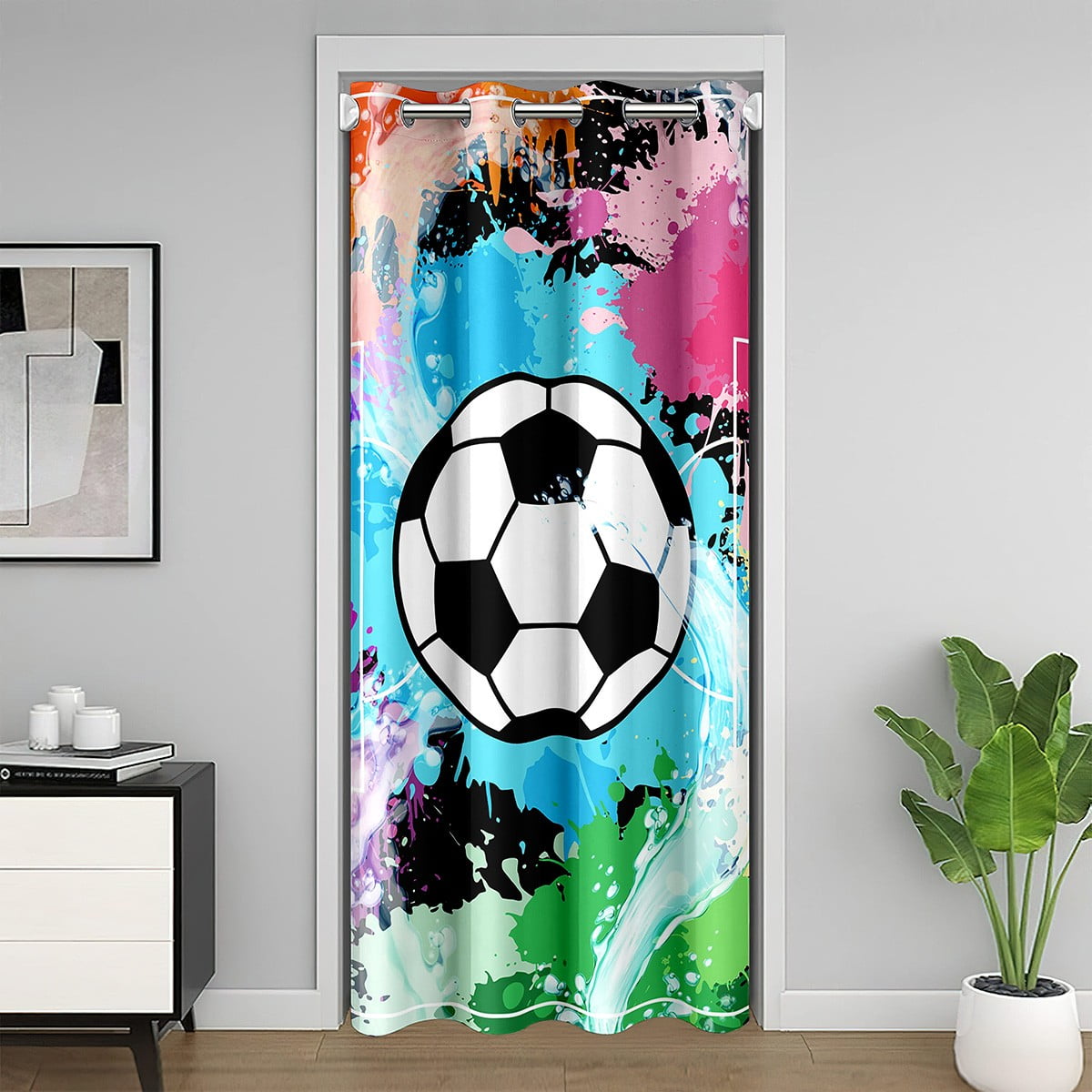 Soccer Doorway Curtain Bedroom,Football Field Door Curtains for ...