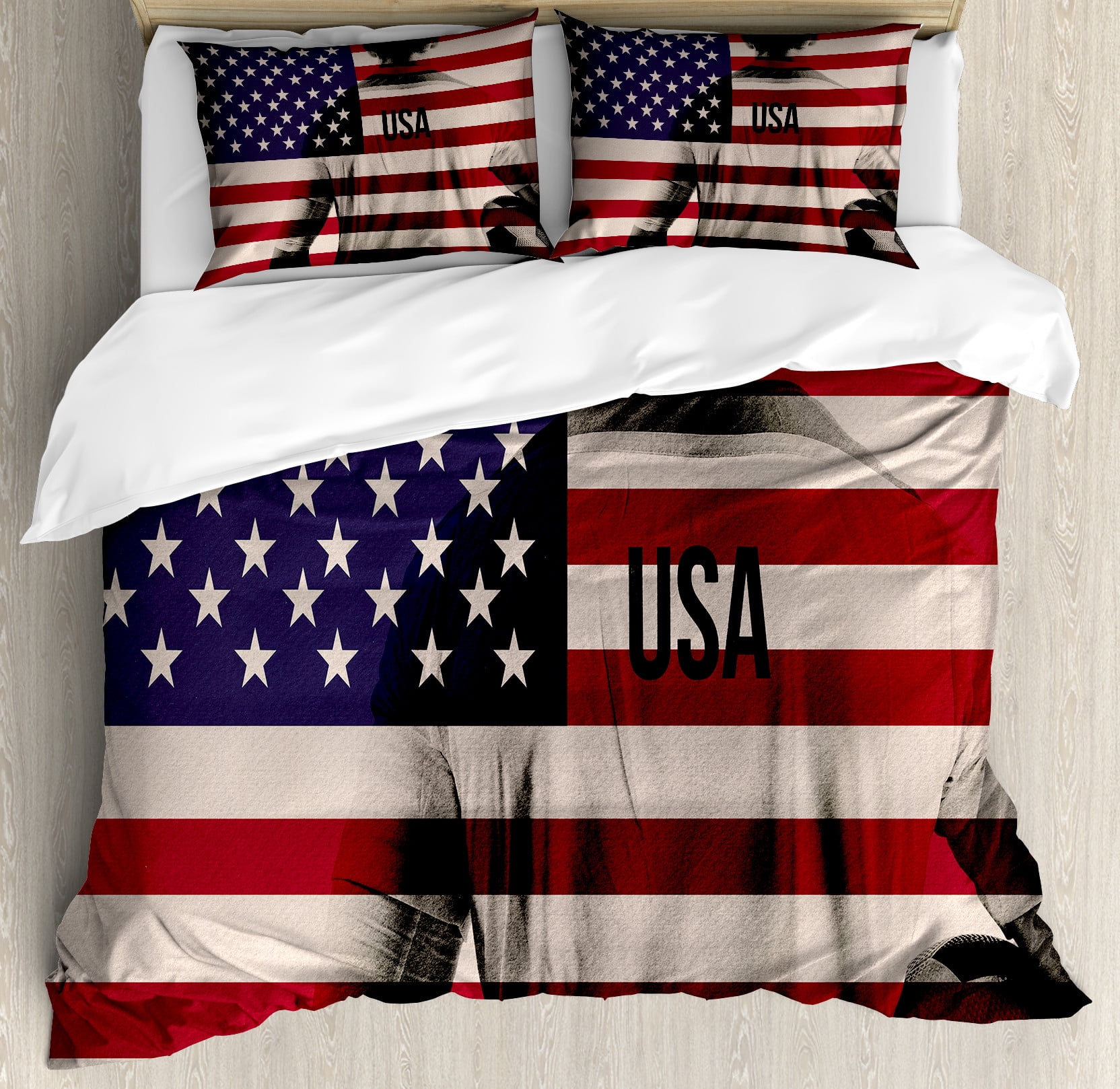 Soccer Duvet Cover Set, Composite Double Exposure Image of a Soccer ...