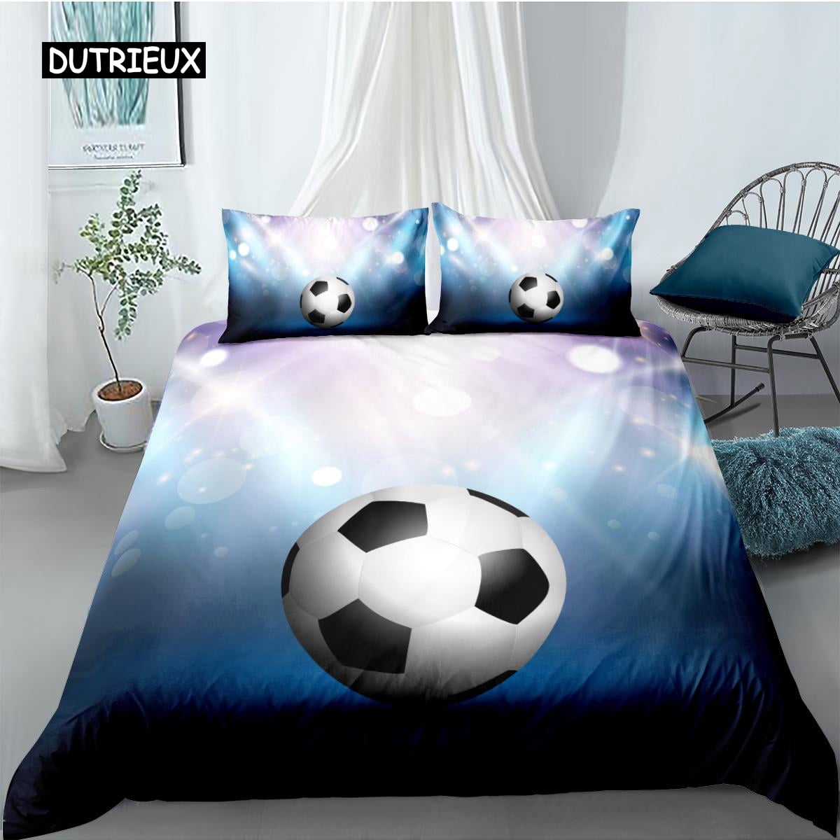 Soccer Duvet Cover Set FootBall and Old Plaster Wall Damage Destruction ...