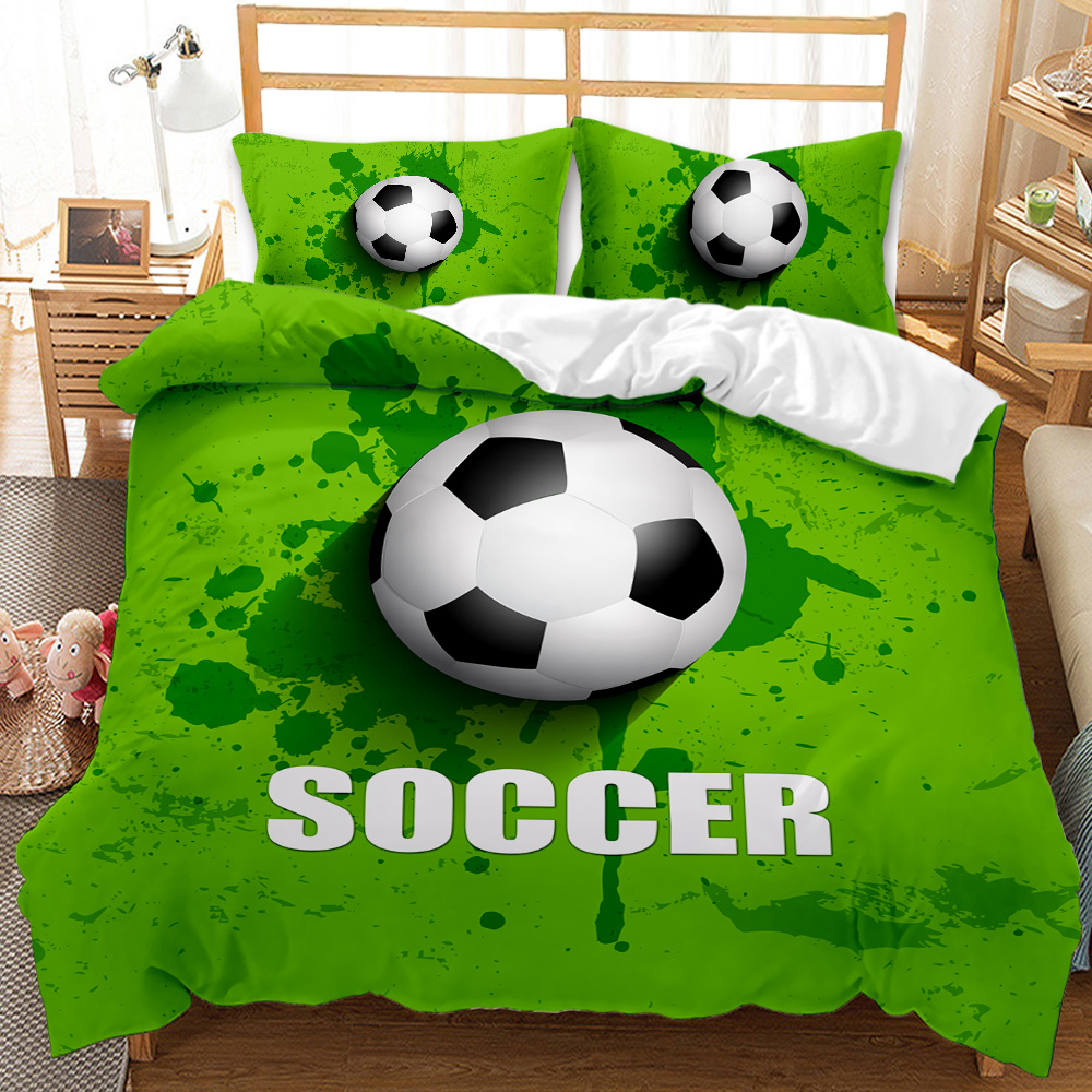 Soccer Duvet Cover Set /King/Full/Twin Size Football and Water ...